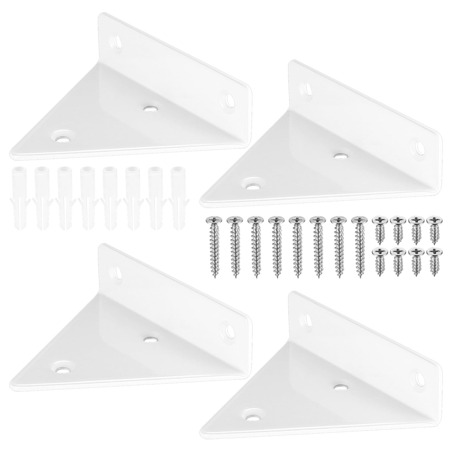 Pack of 4 Floating Shelf Brackets, Invisible Triangle Wall Brackets ...