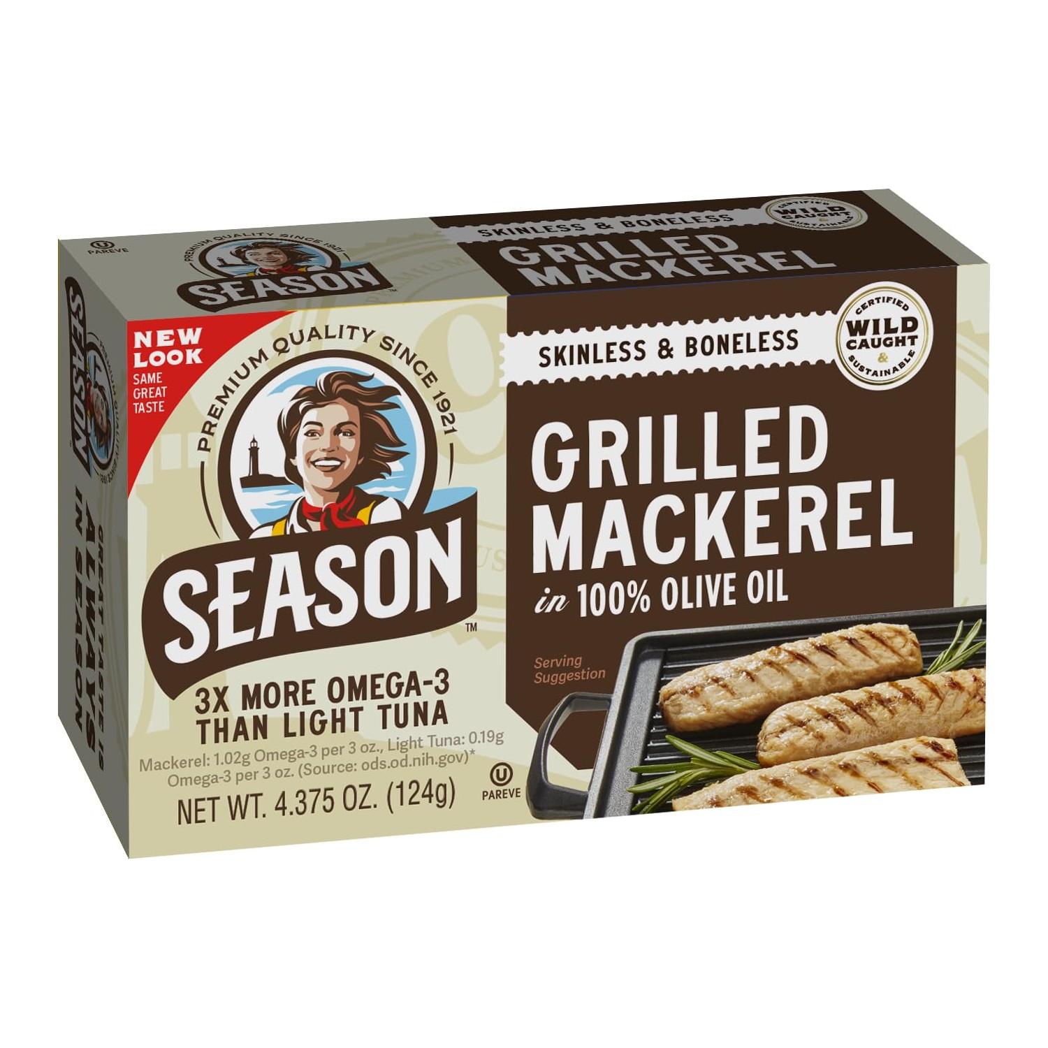 Season Grilled Mackerel in Olive Oil - Skinless & Boneless Mackerel ...