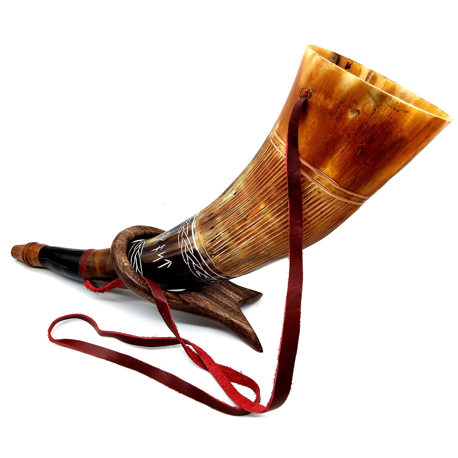 Viking War Horn - 16" Genuine Ox-Horn Battle Trumpet - Premium Hand ...