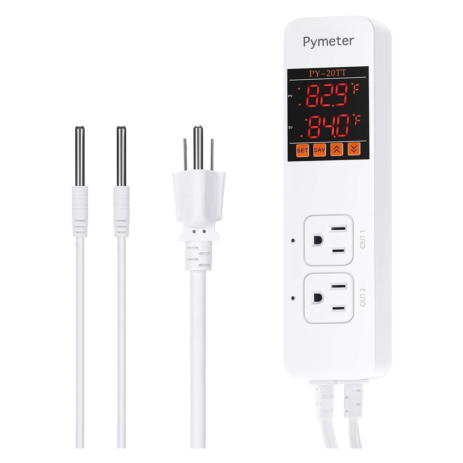 Pymeter Digital Temperature Controller Dual Probe Reptile Thermostat ...