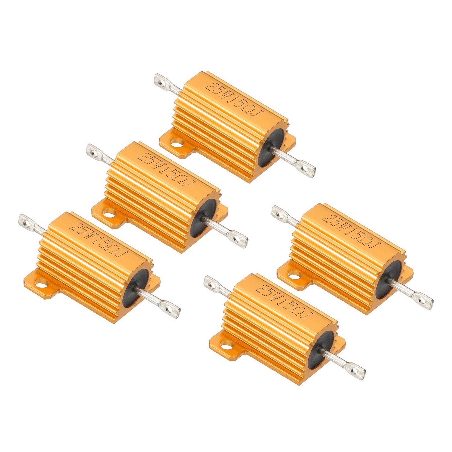 PATIKIL 25W 15 Ohm Aluminum Shell Resistor 5 Pack Aluminum Housing ...