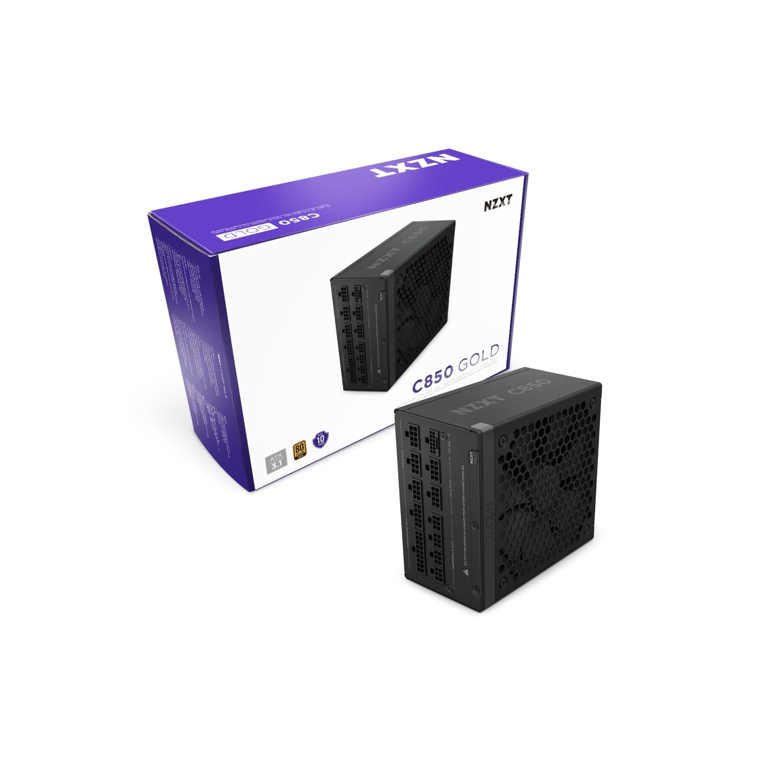NZXT C850 Gold ATX 3.1 - Fully Modular Low-Noise PC Gaming Power Supply ...