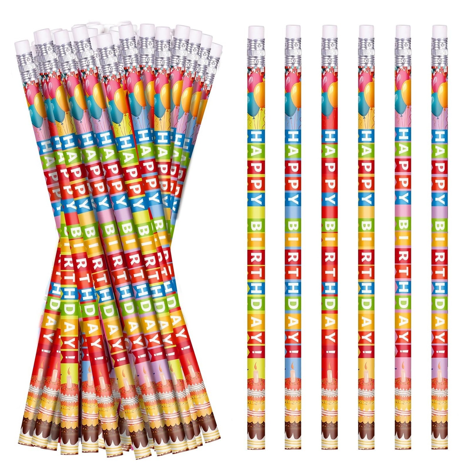Zhirlyn Happy Birthday Pencils for Students Colorful Birthday Pencil ...