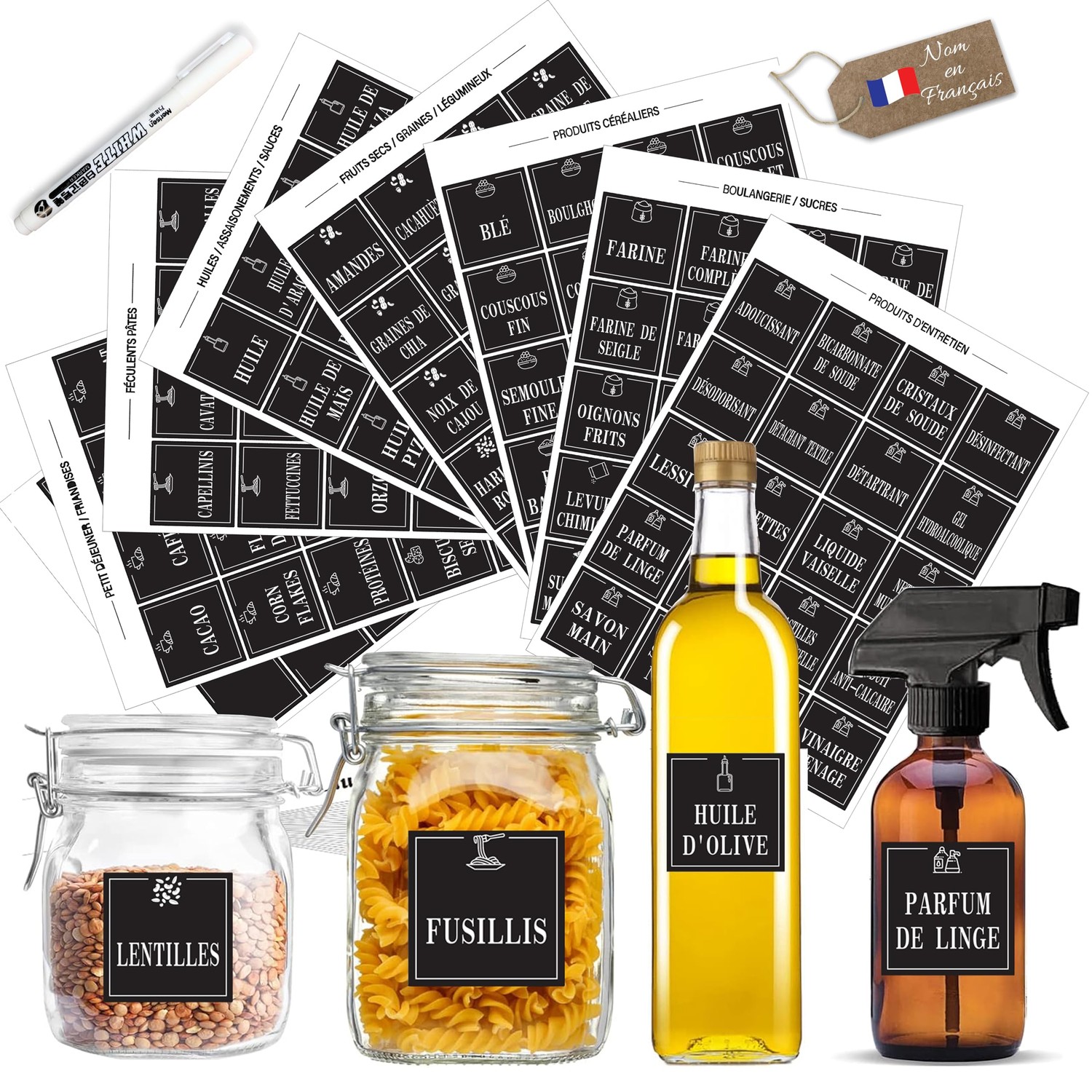 Kistayle 160 Pantry Sticker Labels | Household Product | 5 x 5 cm ...