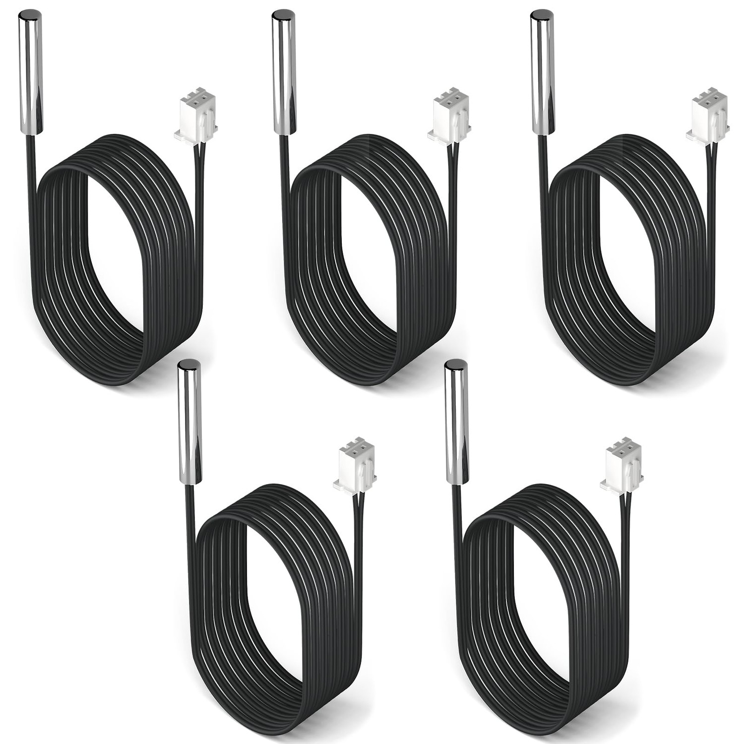 DROK 10K Temperature Sensor Probe, 5pcs 1 Meter Waterproof Temp Sensor ...