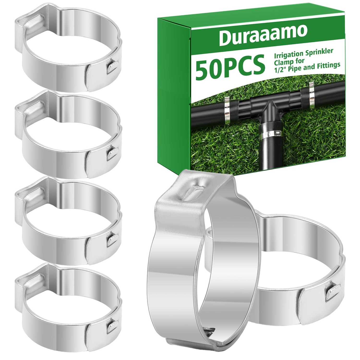 Duraaamo 50 Pcs 1/2" Irrigation Sprinkler Clamp Pinch Double Gripping ...
