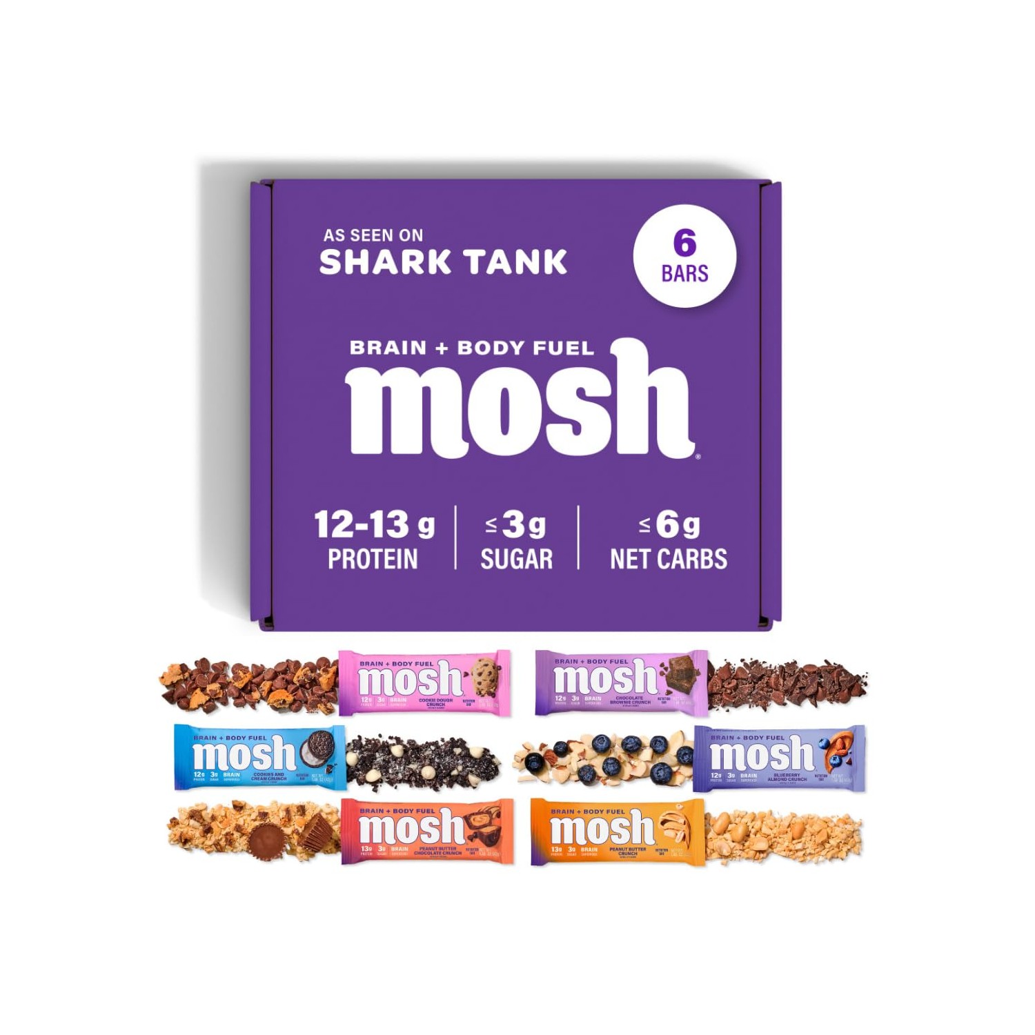 MOSH MOSH Variety Pack Keto Protein Bars, High Fiber, Low Carb, Gluten ...