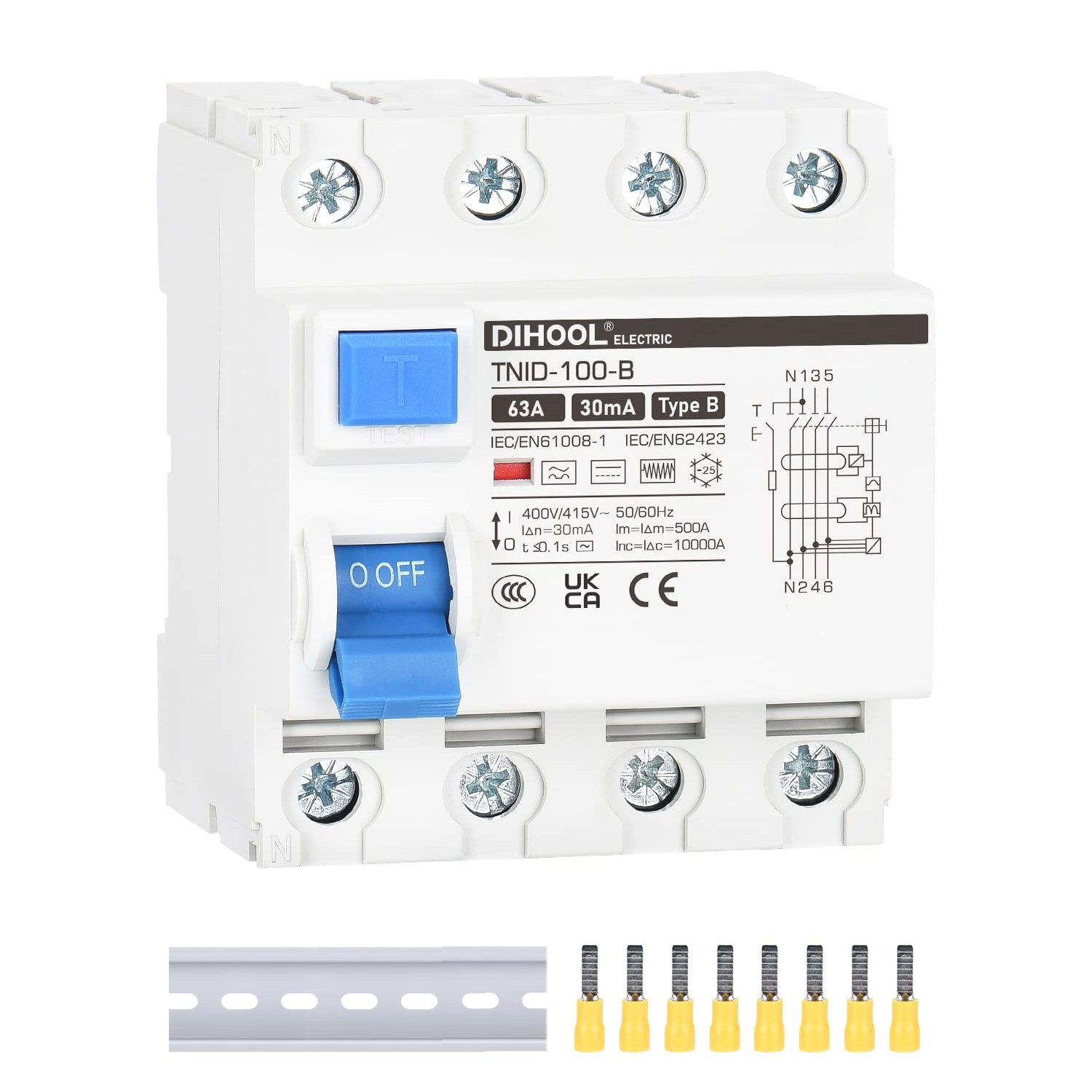 DIHOOL RCD Type B fi Circuit Breaker Residual Current Circuit Breaker ...