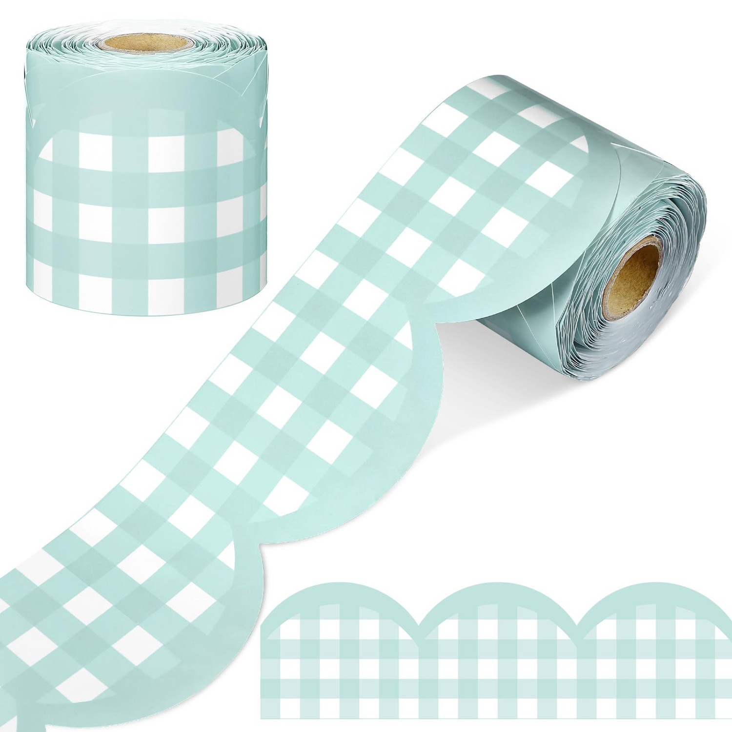 Zonon 65ft Checkered Bulletin Board Border Wave Line Border Decorate ...