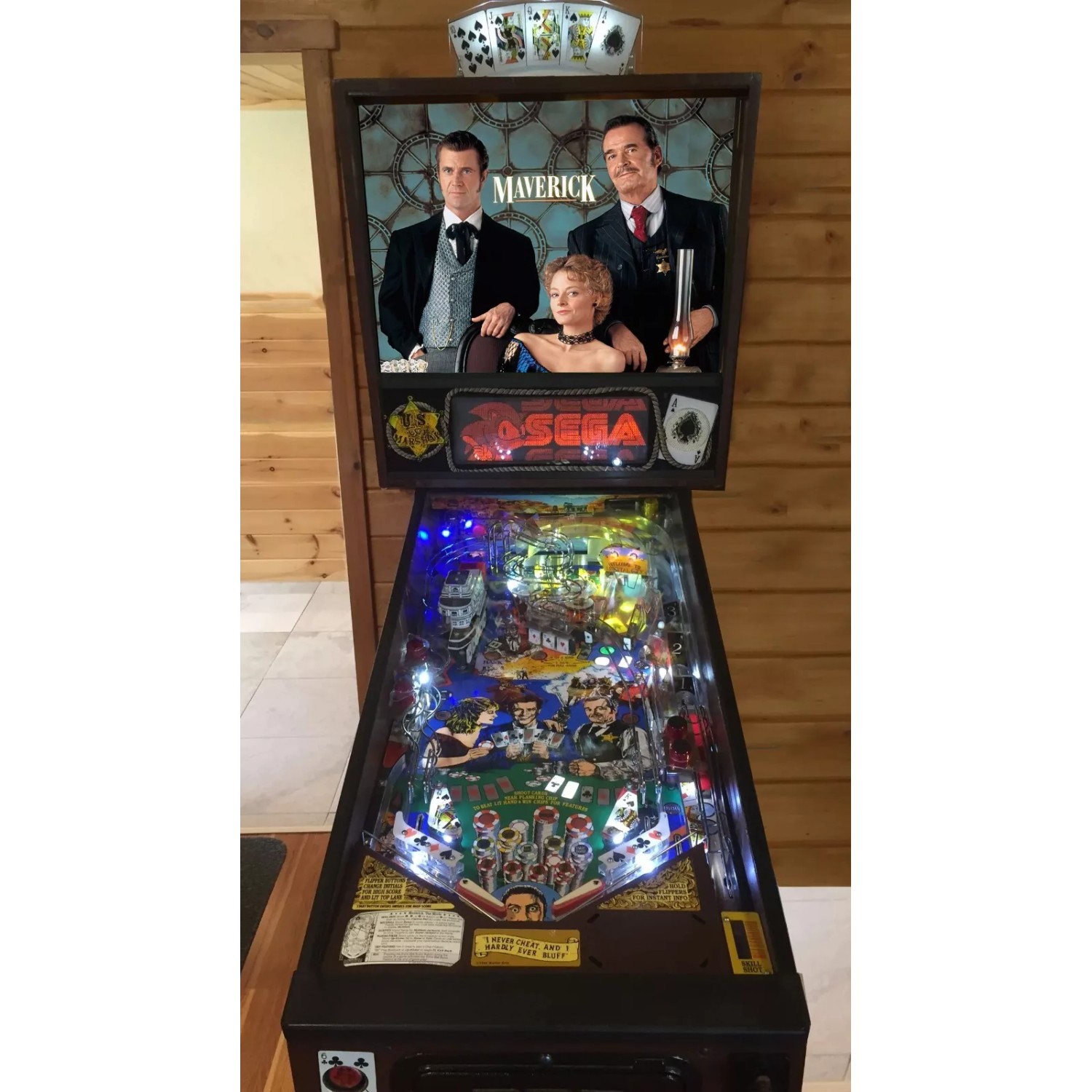 SEGA MAVERICK Pinball Machine Translite - Awesome ALTERNATE TRANSLITE ...