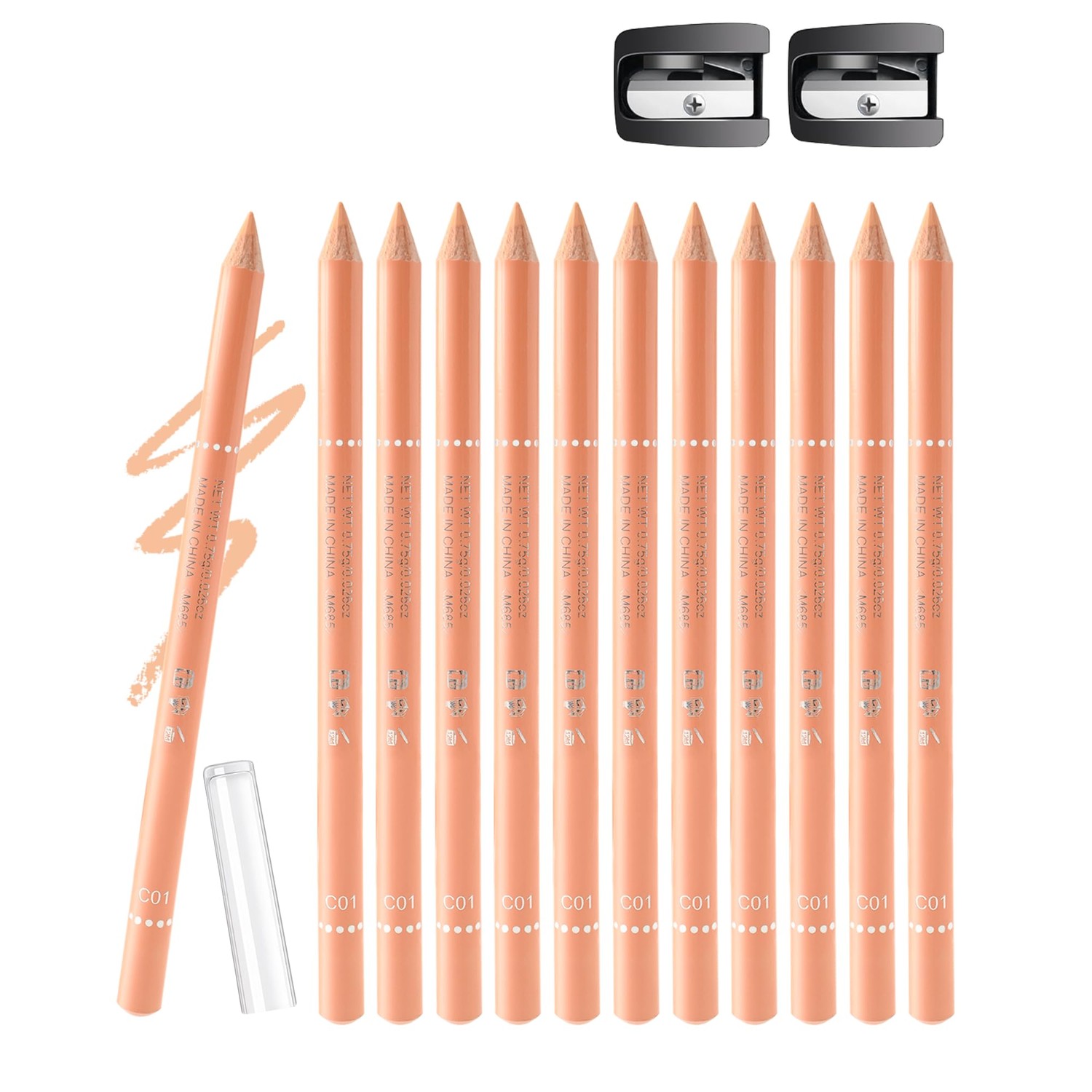 12 Pcs Barber Pencil for Lineup, Nude Skin Tone Magic Beard Pen ...