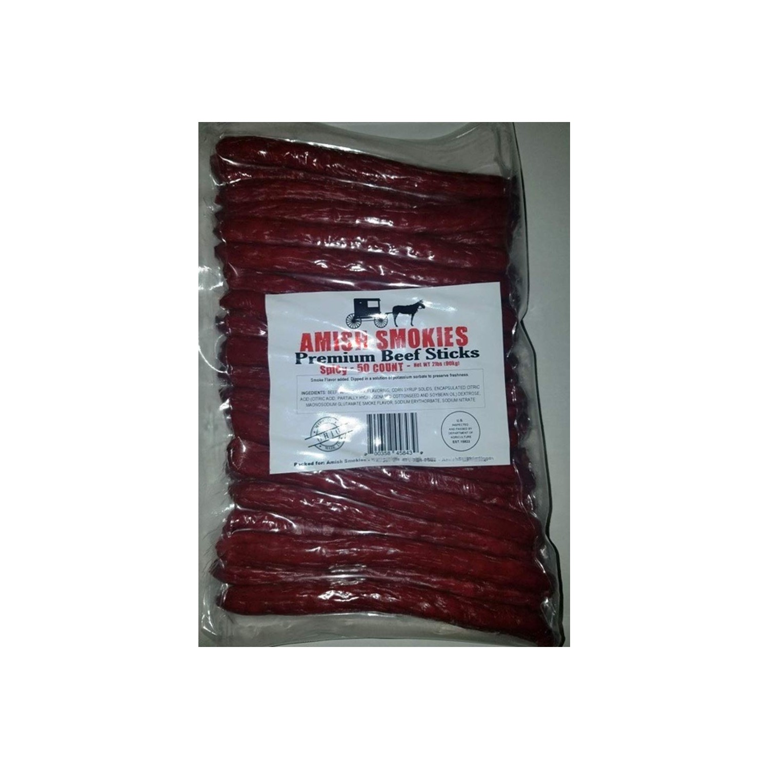Amish Smokies Premium Spicy Beef Sticks 50 ct - ibspot.com