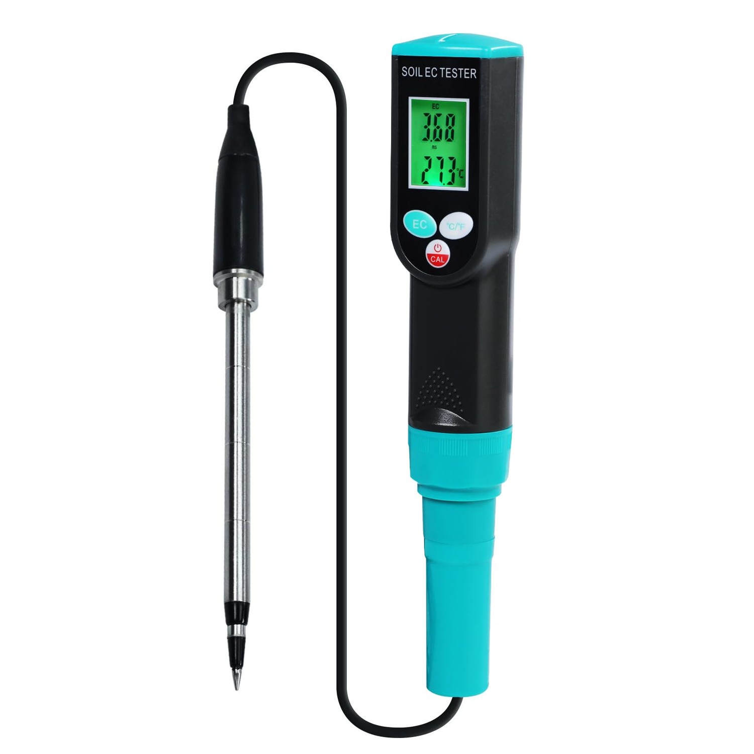 Digital Soil Meter with Corde Sensor, 2-in-1 Soil EC & Temperature ...