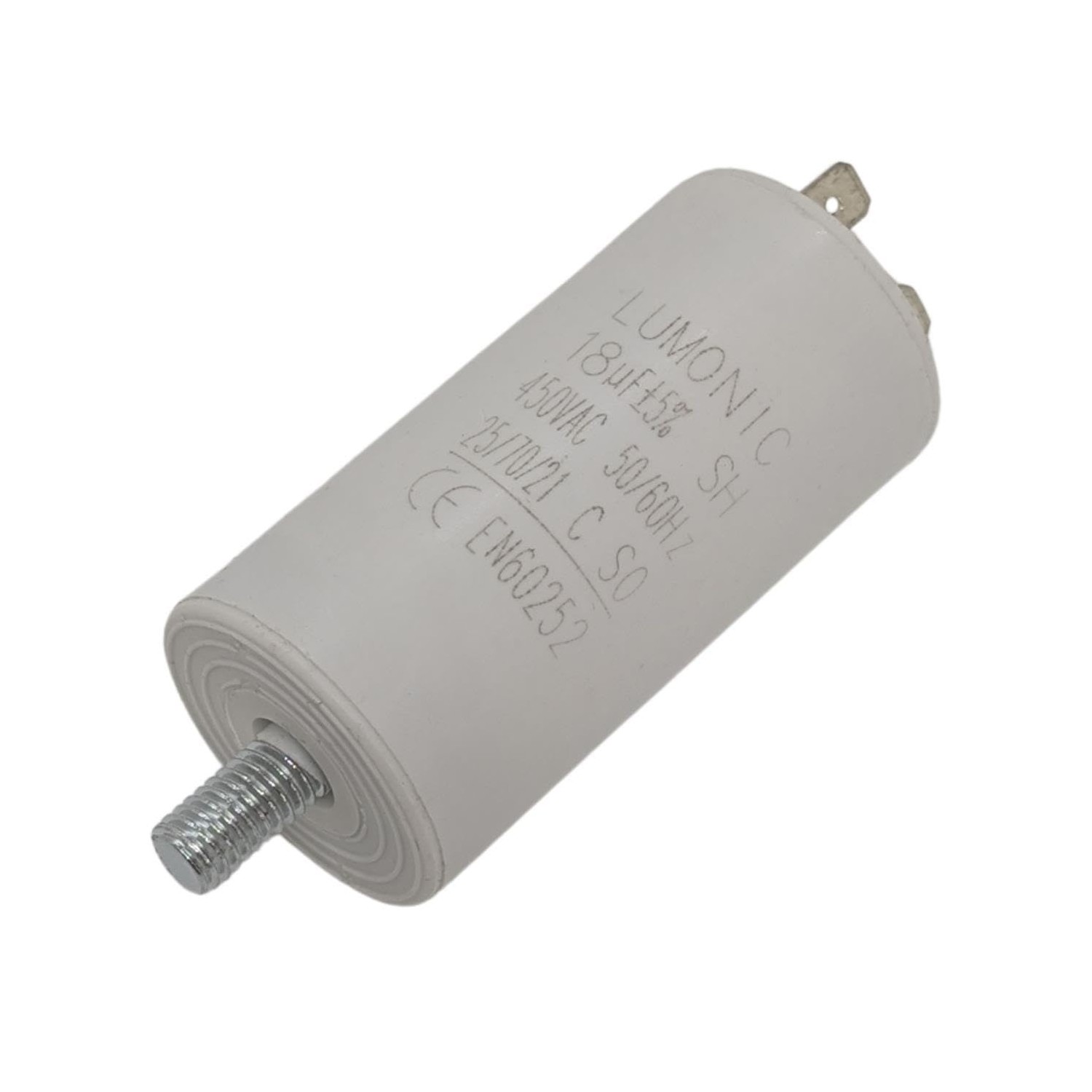 Lumonic Starting Capacitor with Plug 6.3 x 0.8 mm I 18µF 450 V I 34 x ...