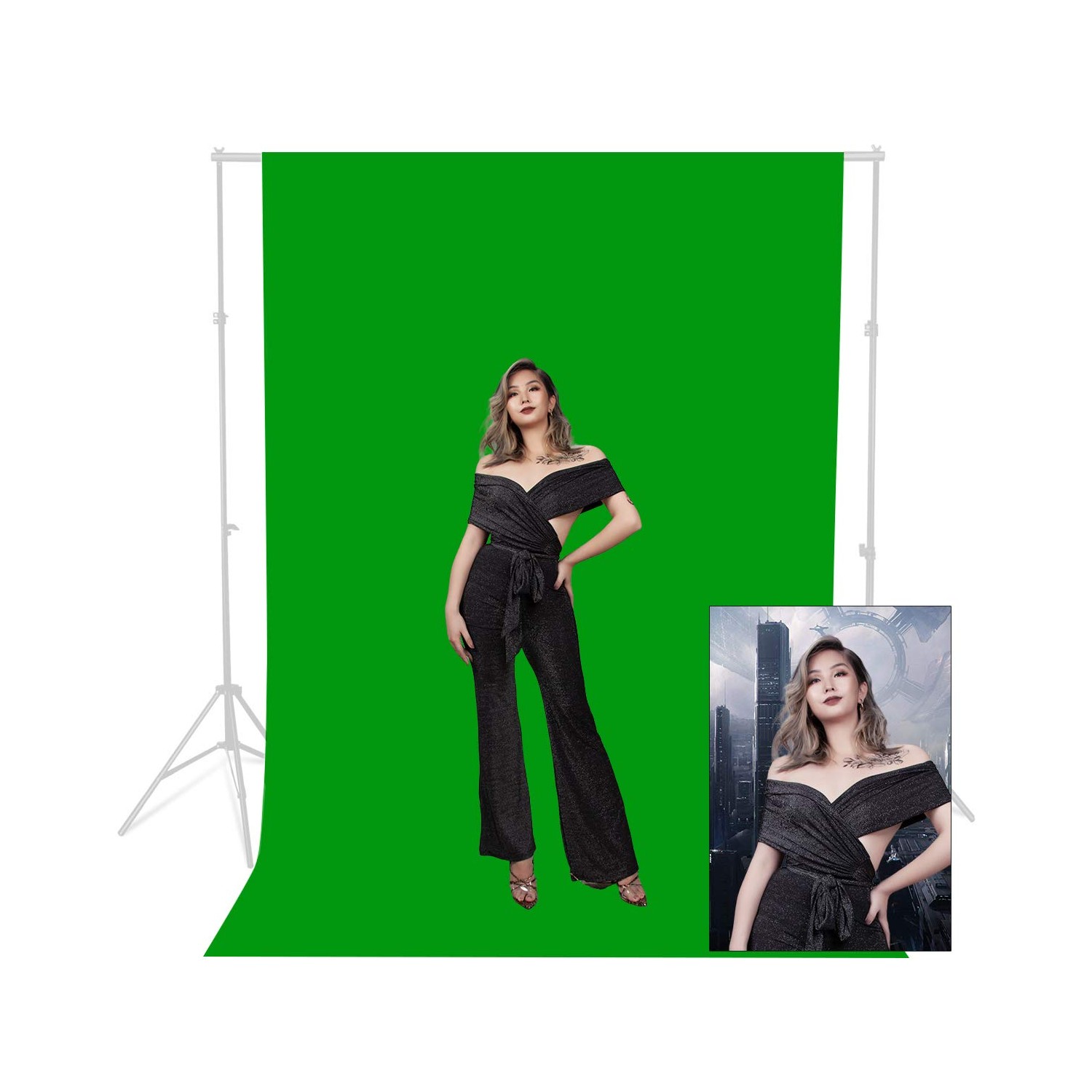 Green Screen Backdrop, 1.8x2.7m/6x9ft 100% Cotton Muslin Photography ...