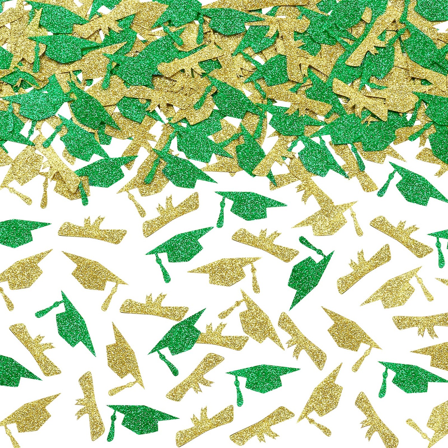 Green and Gold Graduation Confetti 2024 Graduation Table Confetti ...