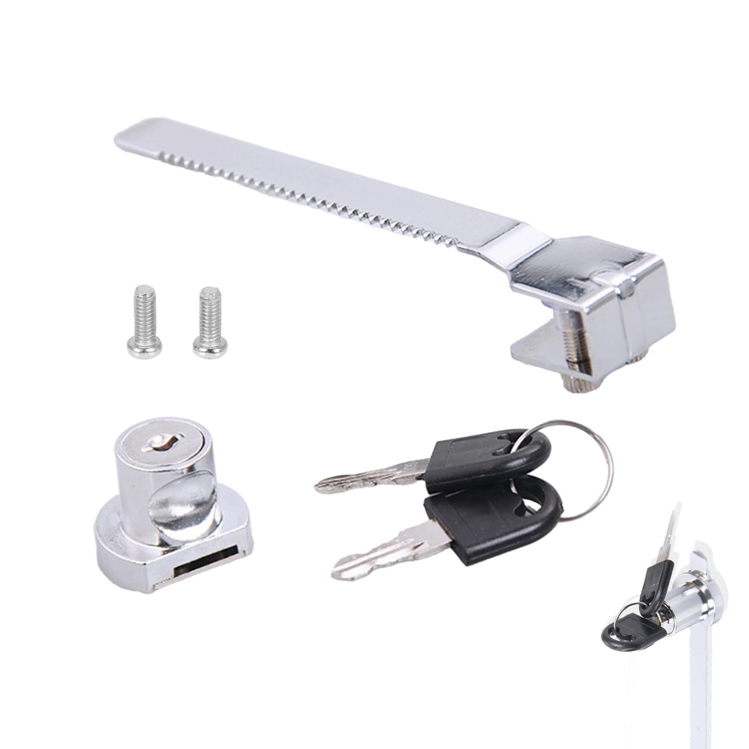 Sliding Glass Door Lock with Key, Glass Cabinet Lock for Reptile ...