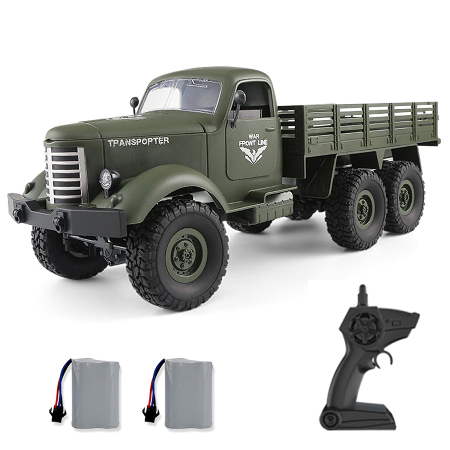 GoolRC RC Military Truck, 1:16 Scale Remote Control Car, 6WD RC Army ...