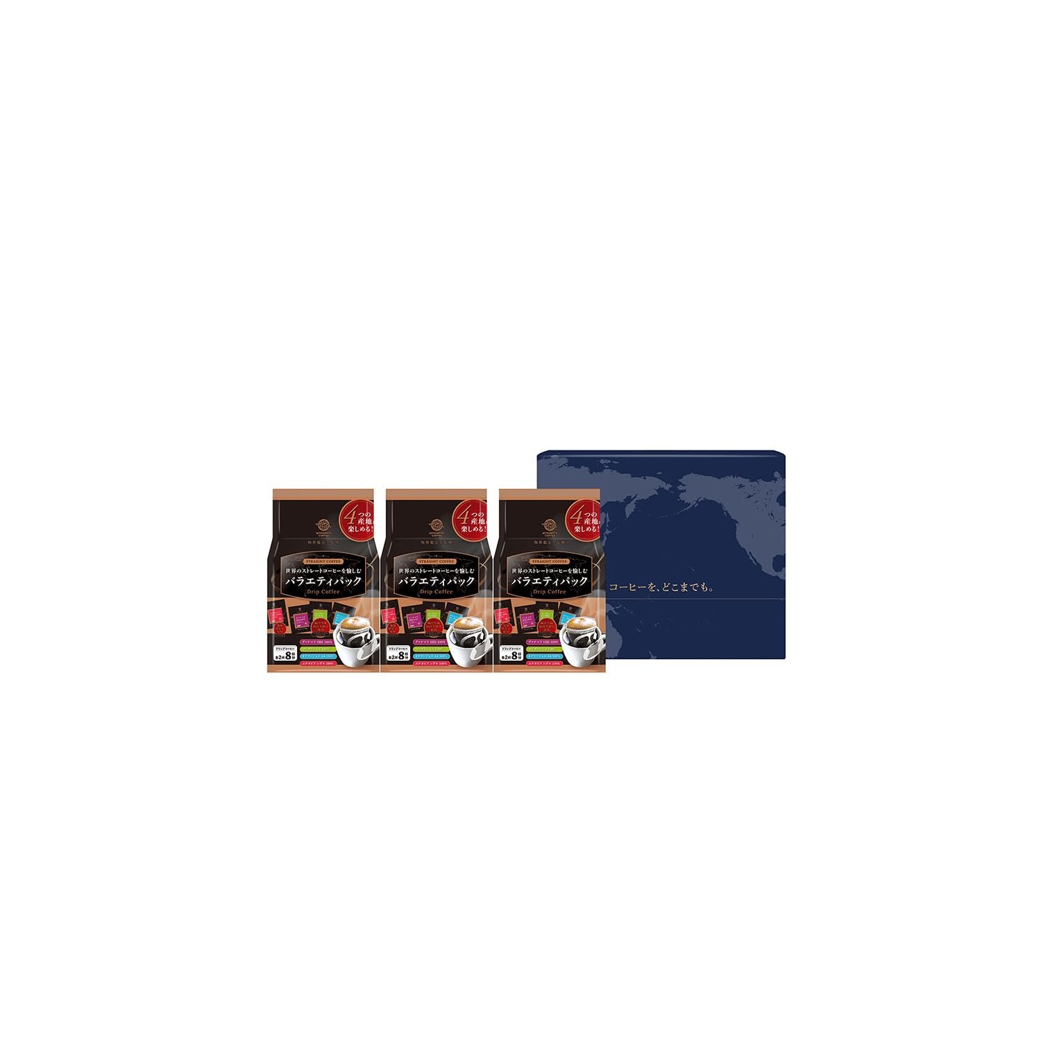 Sobon Coffee Straight Coffee Variety Pack, 8 Cups (4 Types x 2 Bags ...