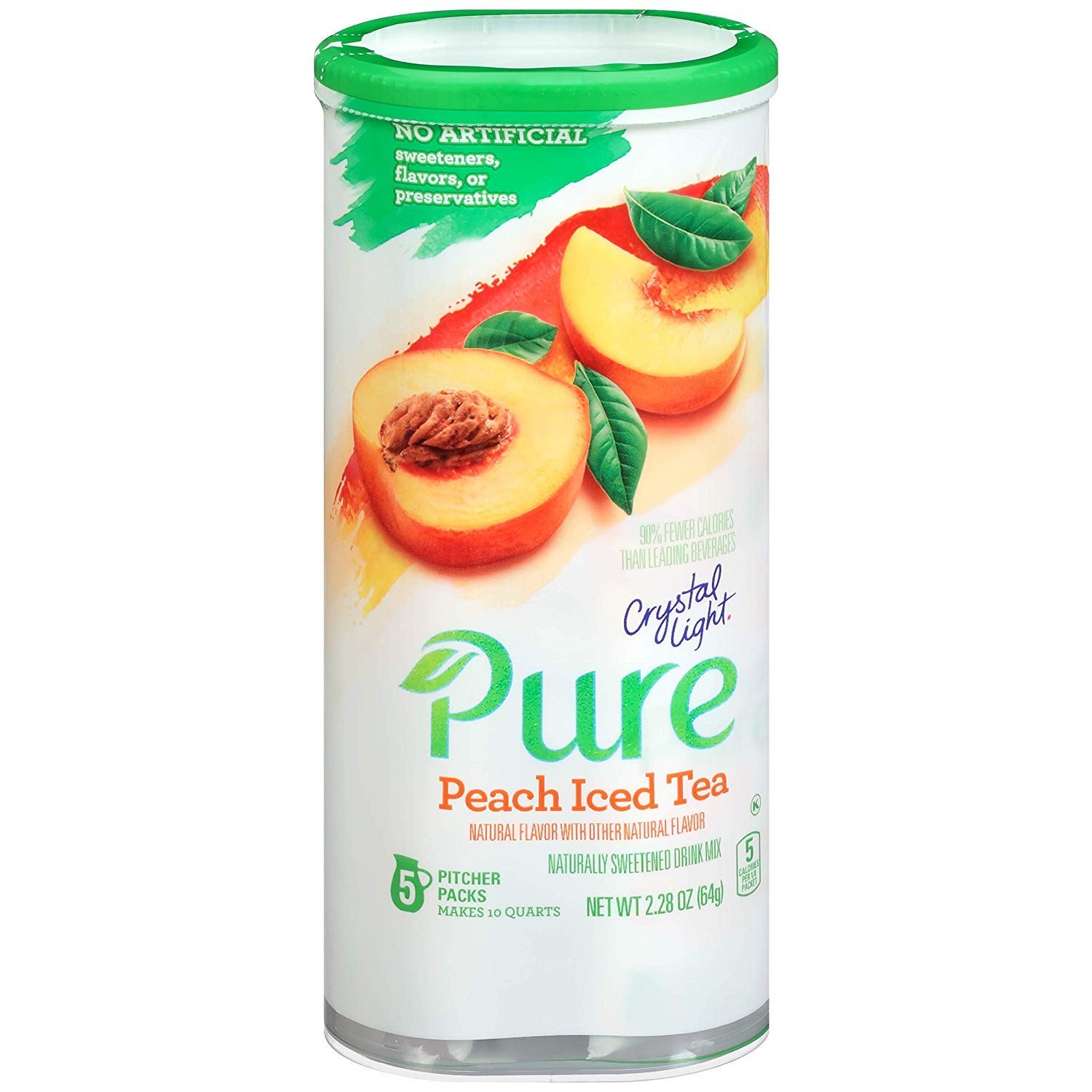 Crystal Light Pure Peach Iced Tea Drink Mix (5 Pitcher Packets ...