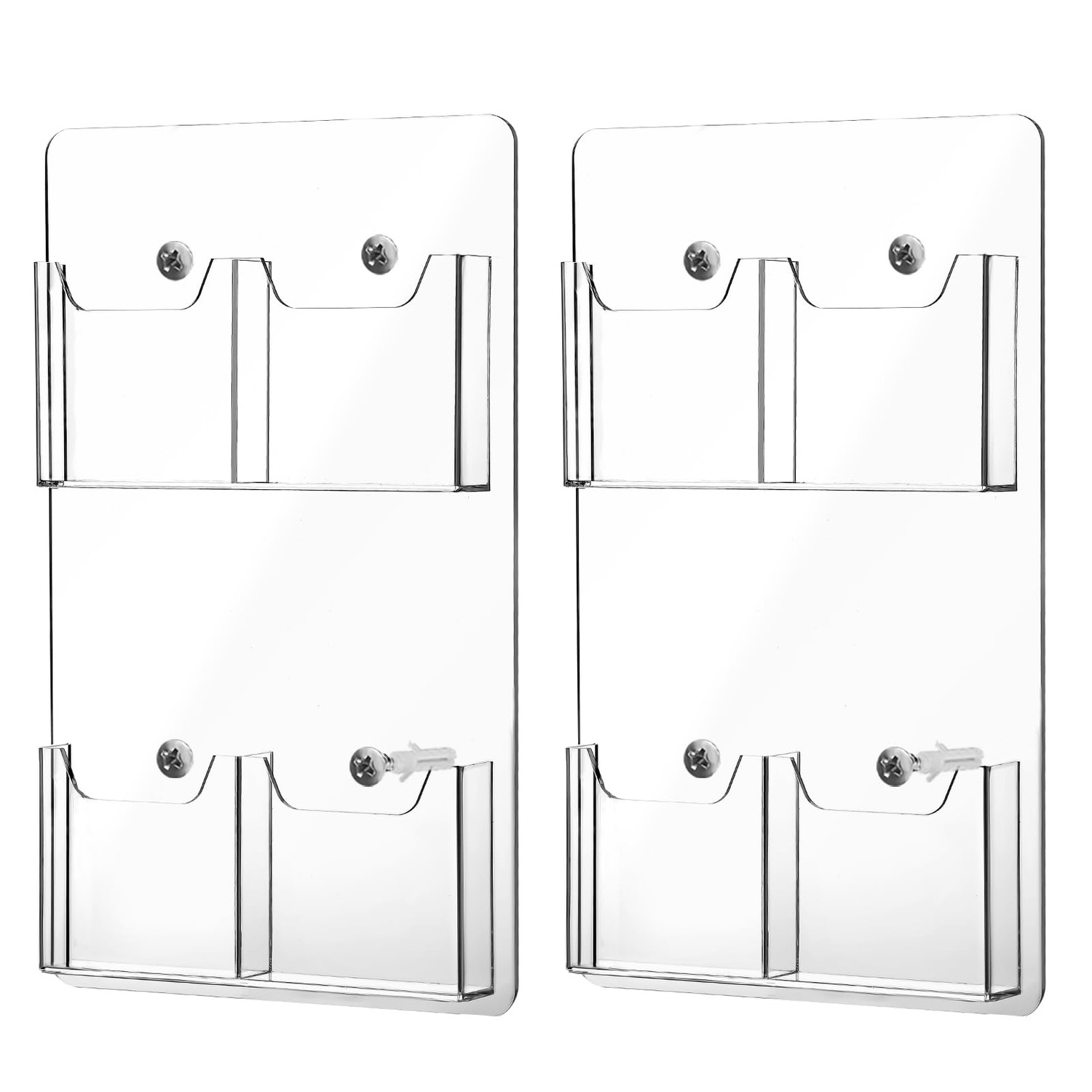 Eersida 2 Pack Acrylic Brochure Pamphlet Holder Wall Mount Clear ...