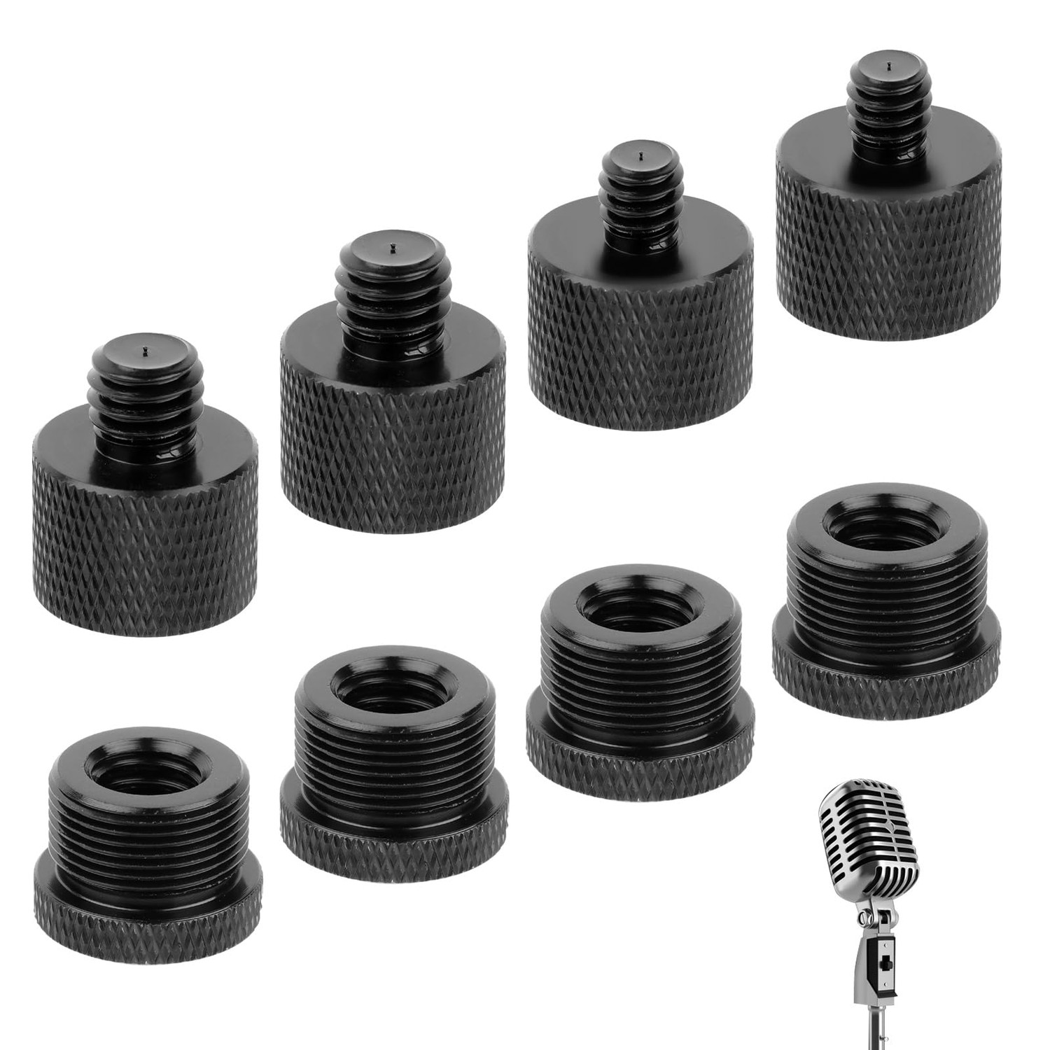 Microphone Stand Adapter, Thread Adapter 5/8 Inch to 3/8 Inch & 5/8 ...