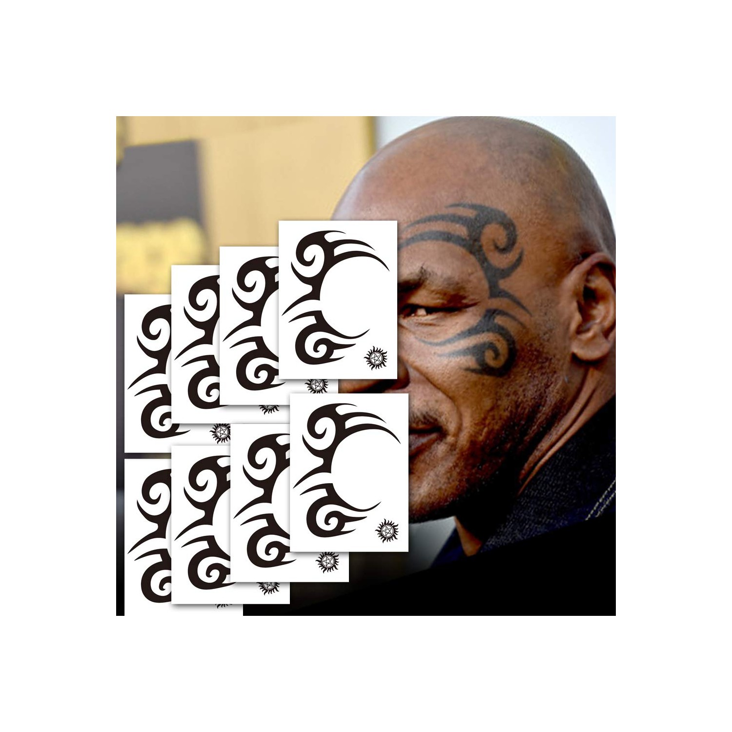 Face Temporary Tattoos, Face Neck Hands Arm Tattoos Sticker, Fake ...