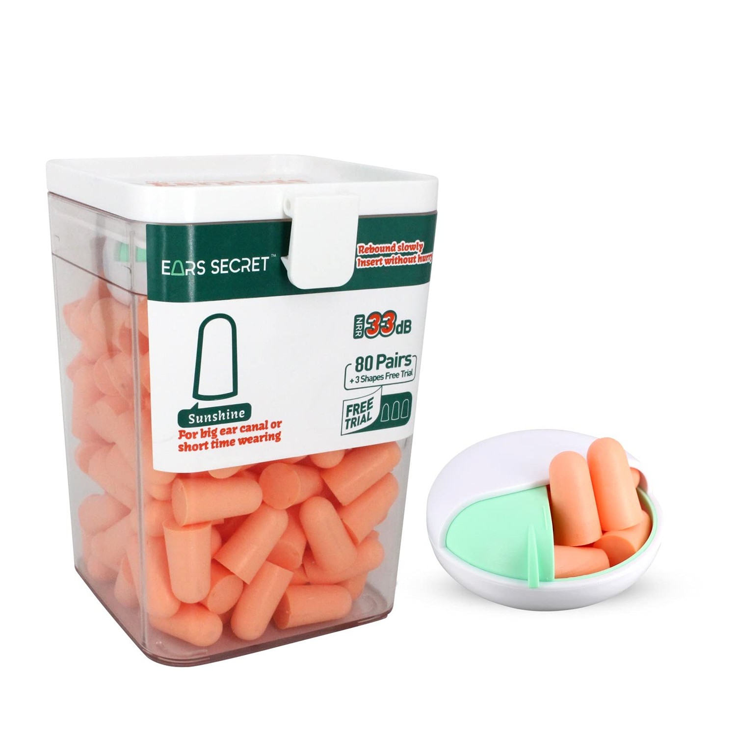 EARS SECRET Earplugs, High Performance, Maximum Sound Isolation, 38 dB ...