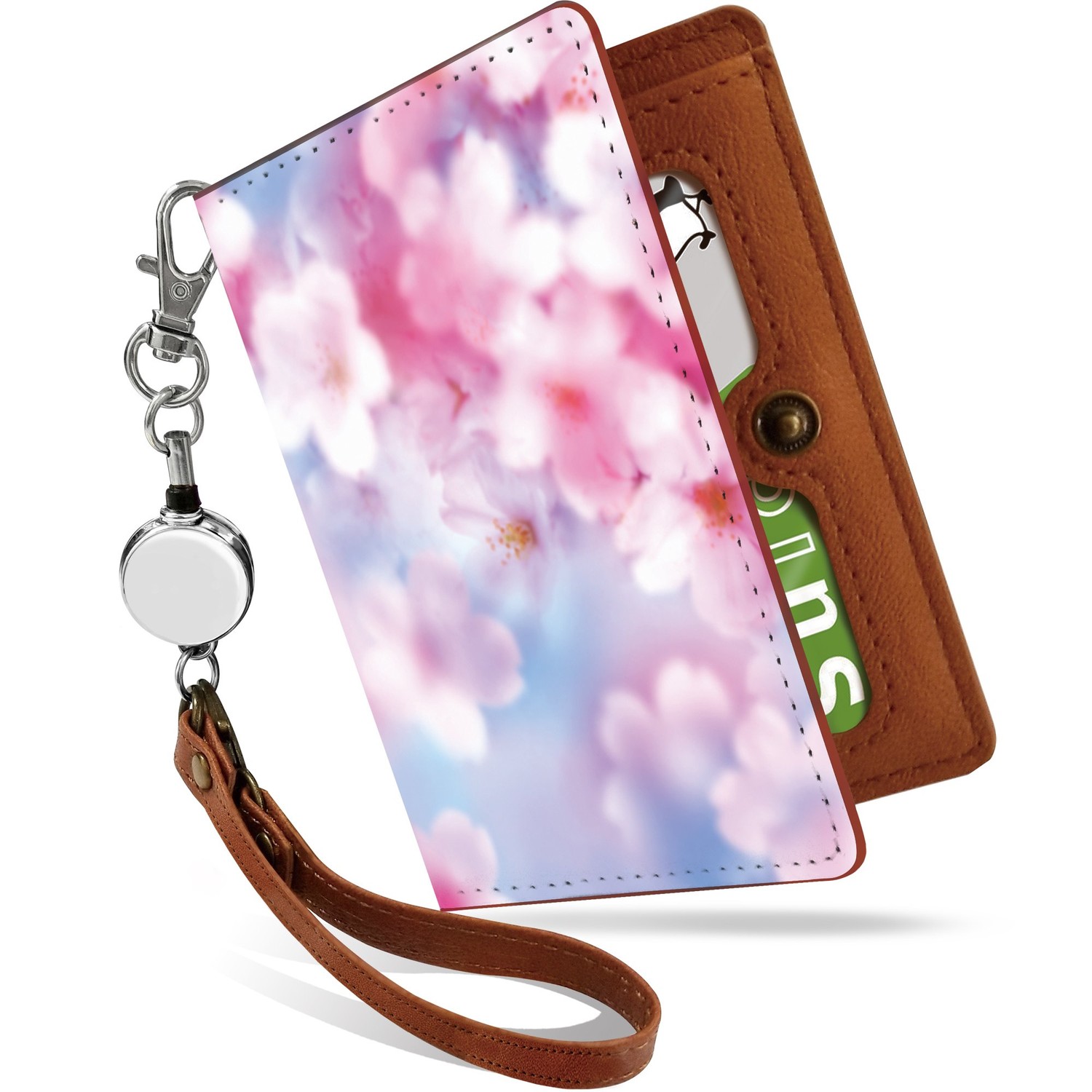 Pretimo Pass Case, Commuter Pass Case, Comes with Reel, Cute, Cherry ...