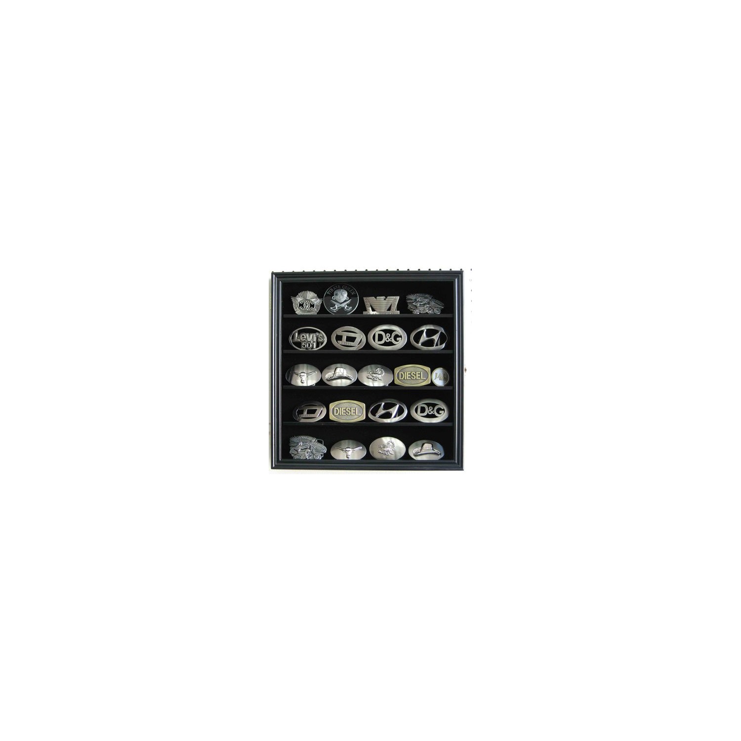 DisplayGifts 3" Belt Buckle Display Case Wall Shadow Box Cabinet Glass ...