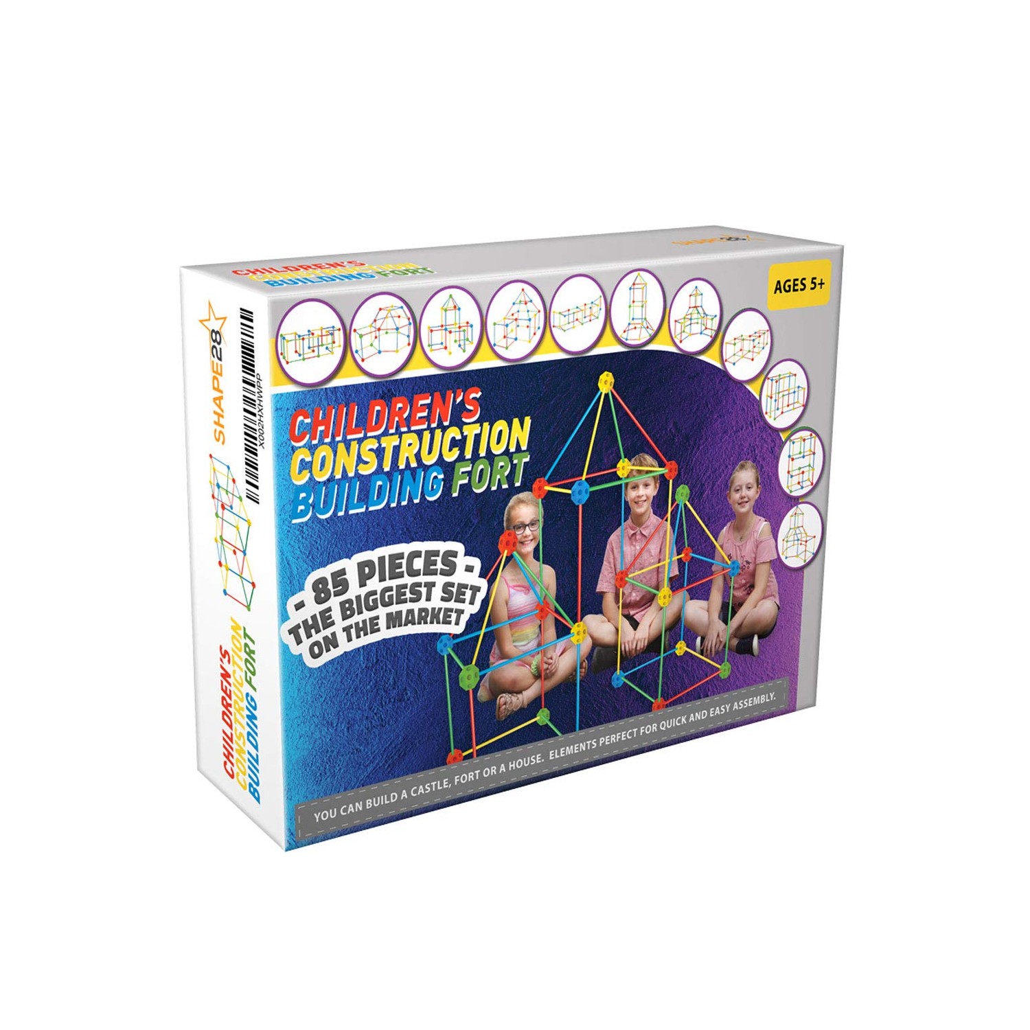 Matchaccino Shape28 Construction Fort Building Kit - 85 Pieces with ...