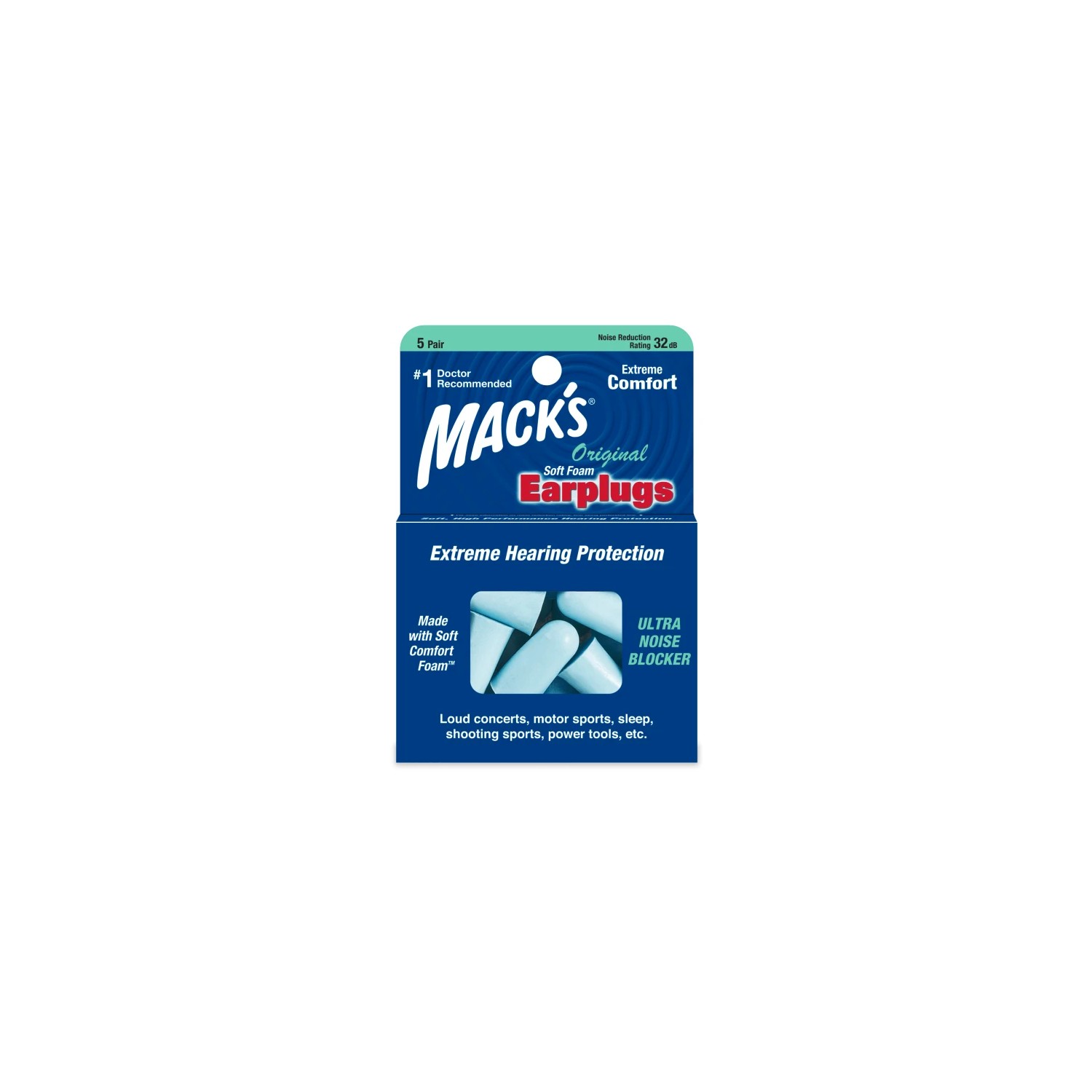 Mack's Original Soft Foam Earplugs 5 pairs - ibspot.com
