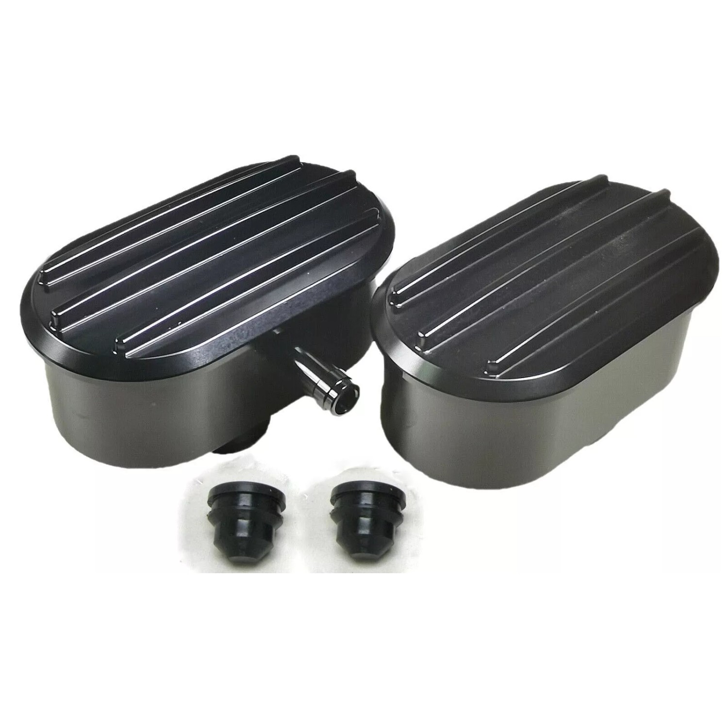 espeedpro21 BLACK Aluminum Finned Oval Valve Cover Air Breather PCV ...