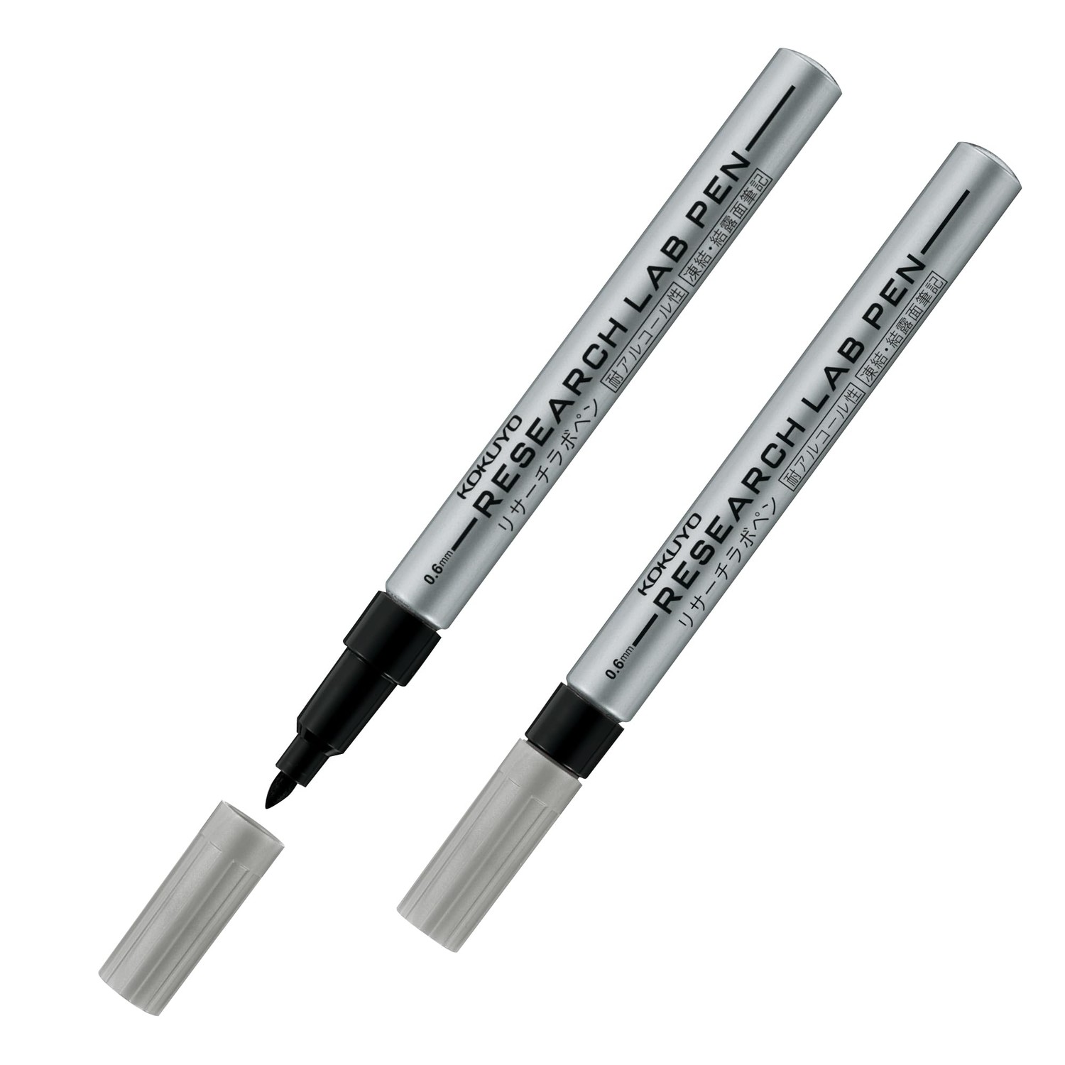 Kokuyo PM-R100DX2SET Marker Research Lab Pen, Alcohol Resistant, Black ...