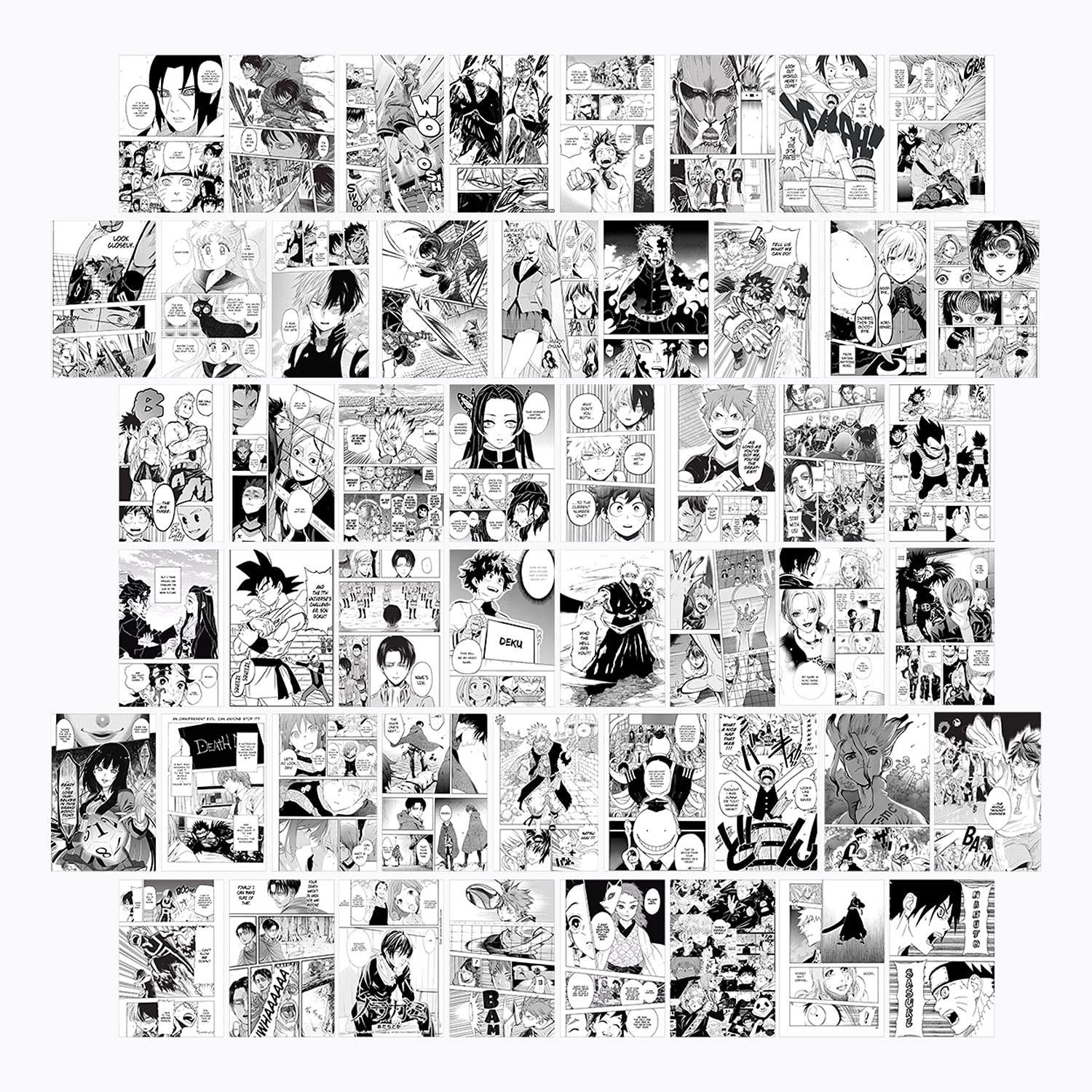 WOONKIT Anime Posters Pack - 50PCS 4X6 INCH MHA Anime Wall Collage Kit ...