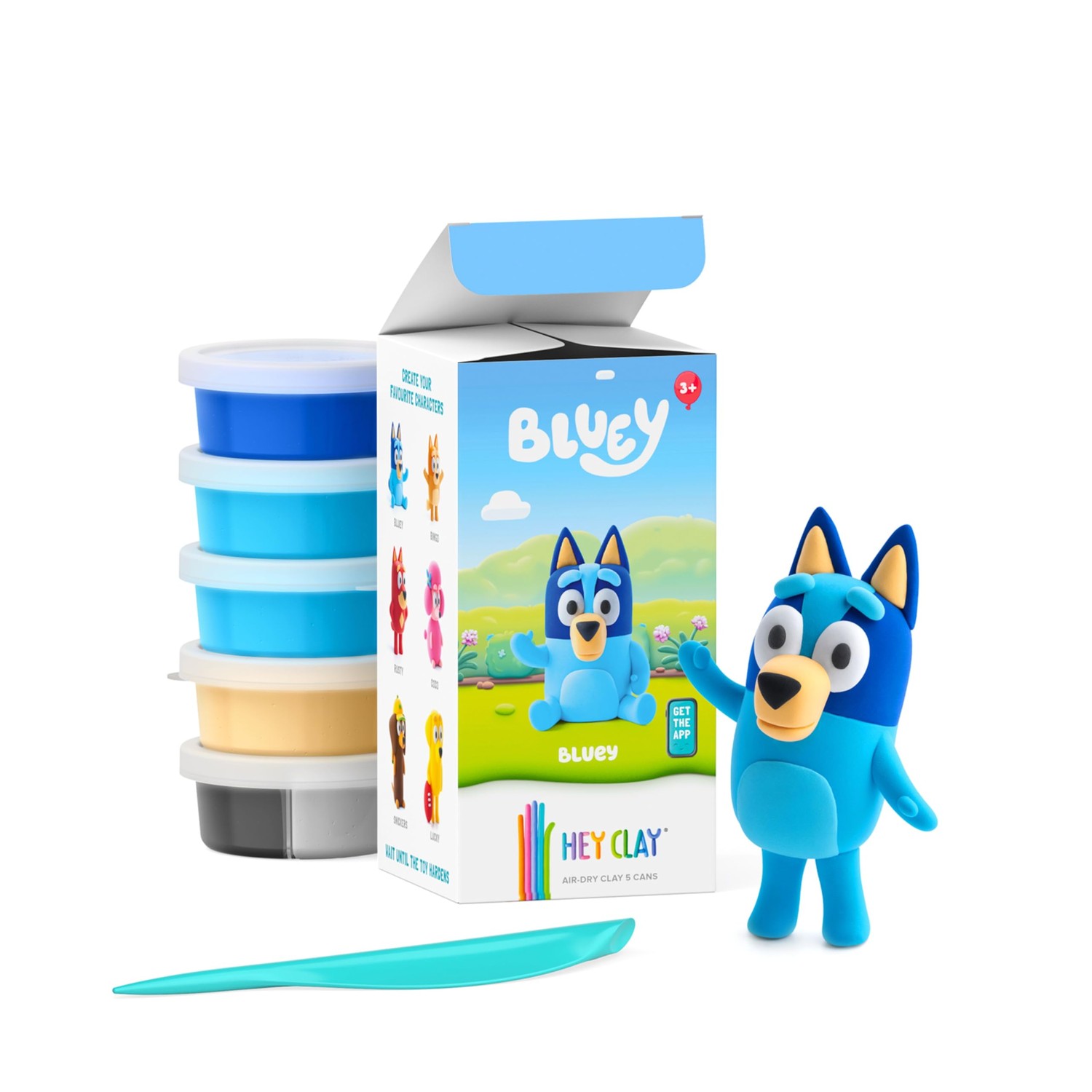 HEY CLAY Bluey & Friends 5 Cans Air Dried Clay with Interactive ...