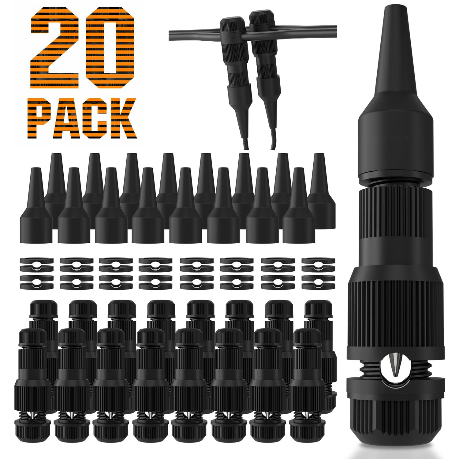 Low Voltage Wire Connector - 20 Pack Landscape Lighting Connectors ...
