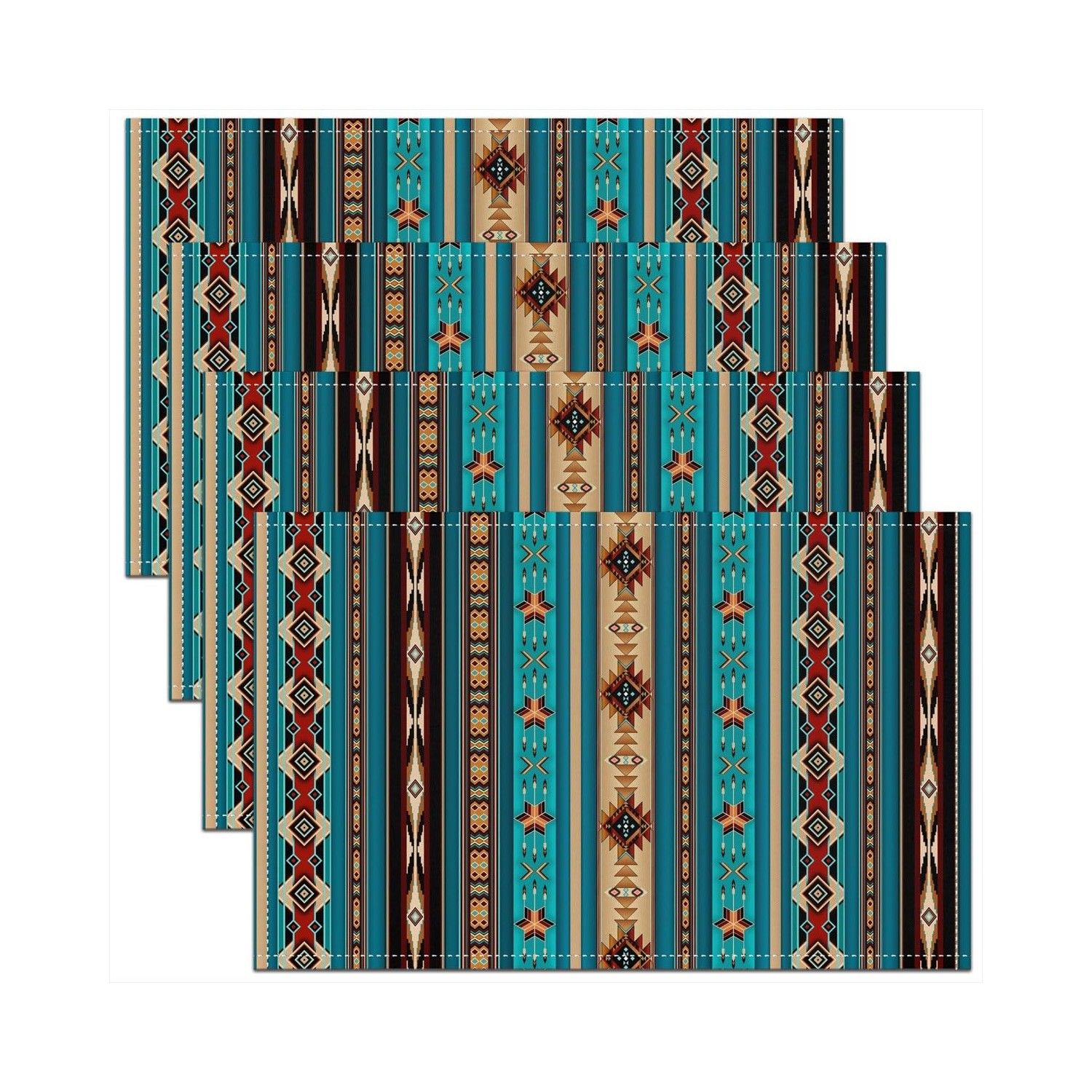 Aztec Placemats, Ethnic Tribal Arrow Place Mats, Retro Southwestern ...