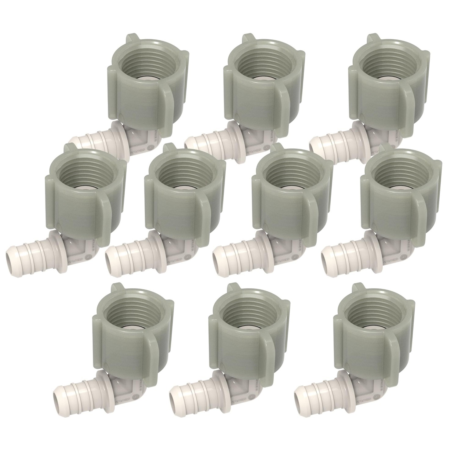 SEAFLO Plastic PEX Pipe Coupling 90 Degree Fitting Swivel Adapter 1/2 ...