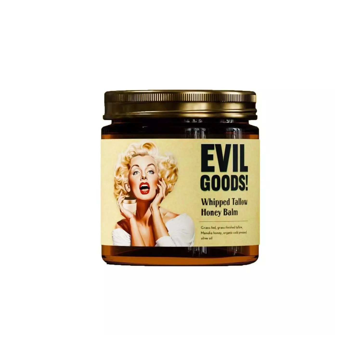 EVIL GOODS Whipped Beef Tallow and Manuka Honey Balm, 4oz, Organic Face ...