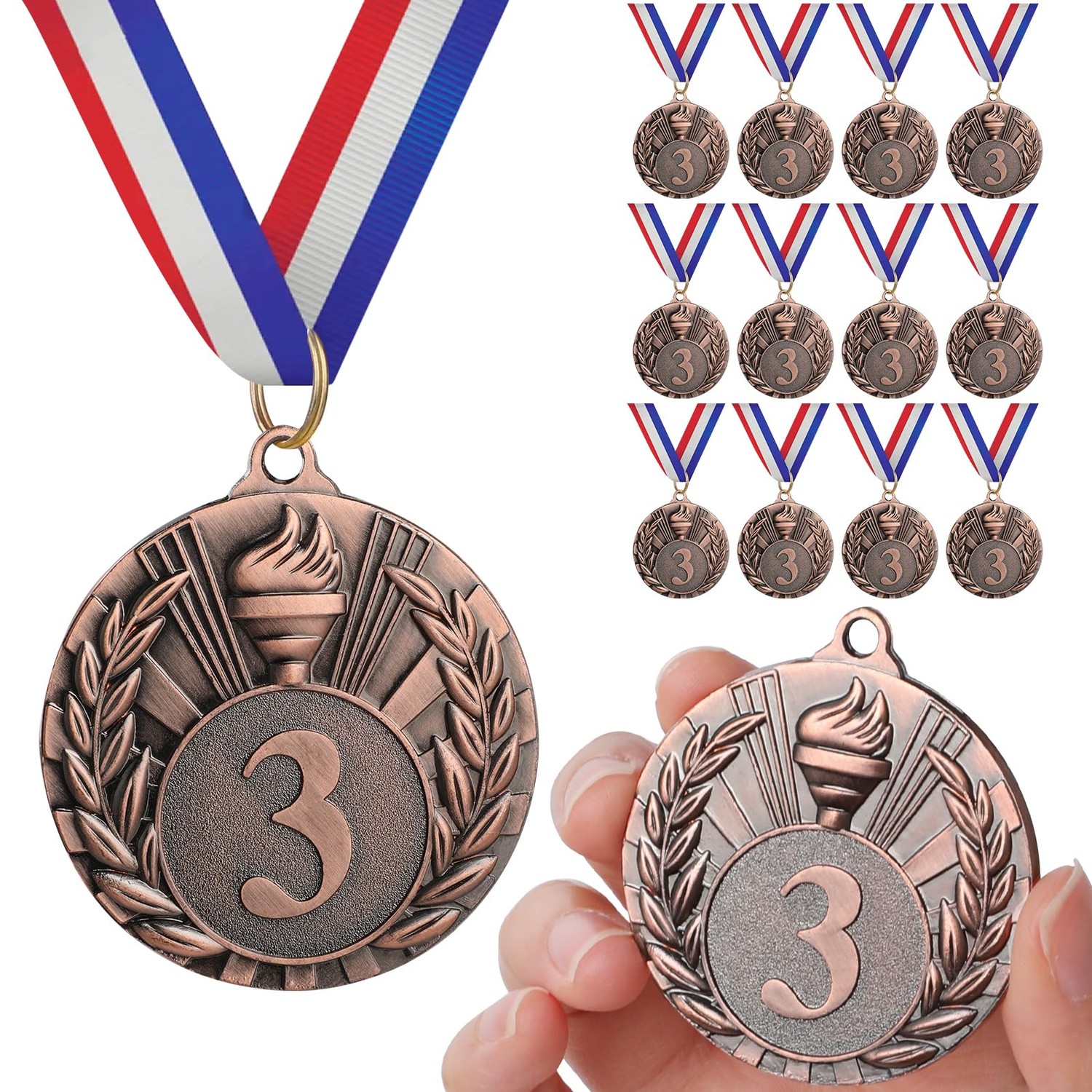 GeeRic Bronze Medal for Children, Pack of 12 Winner Bronze Medal for ...