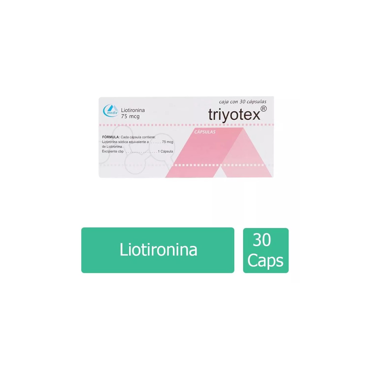 Medix Triyotex 75 Mcg Caja Con 30 Cápsulas - ibspot.com