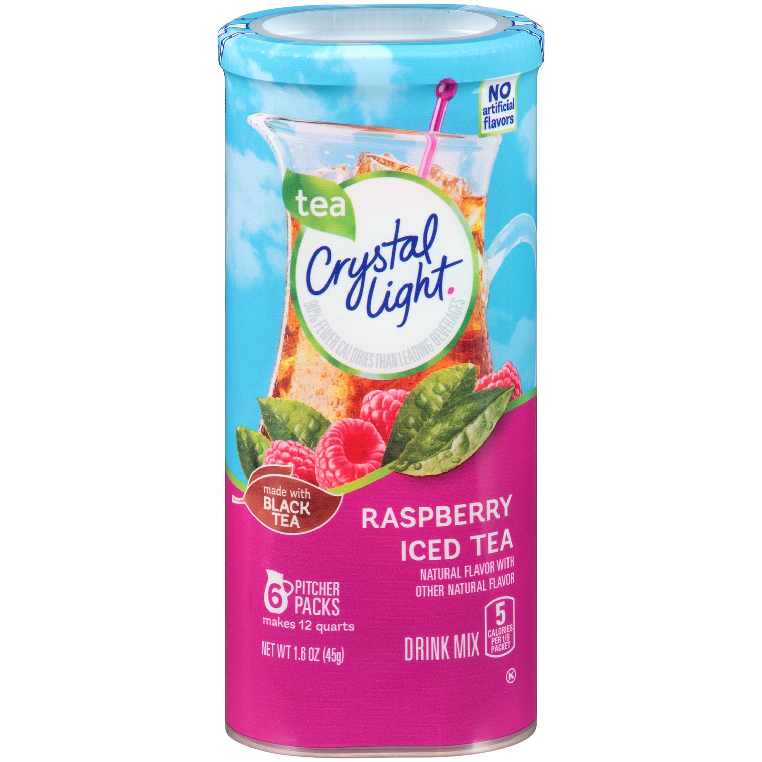 Crystal Light Raspberry Iced Tea Drink Mix (72 Pitcher Packets, 12 ...