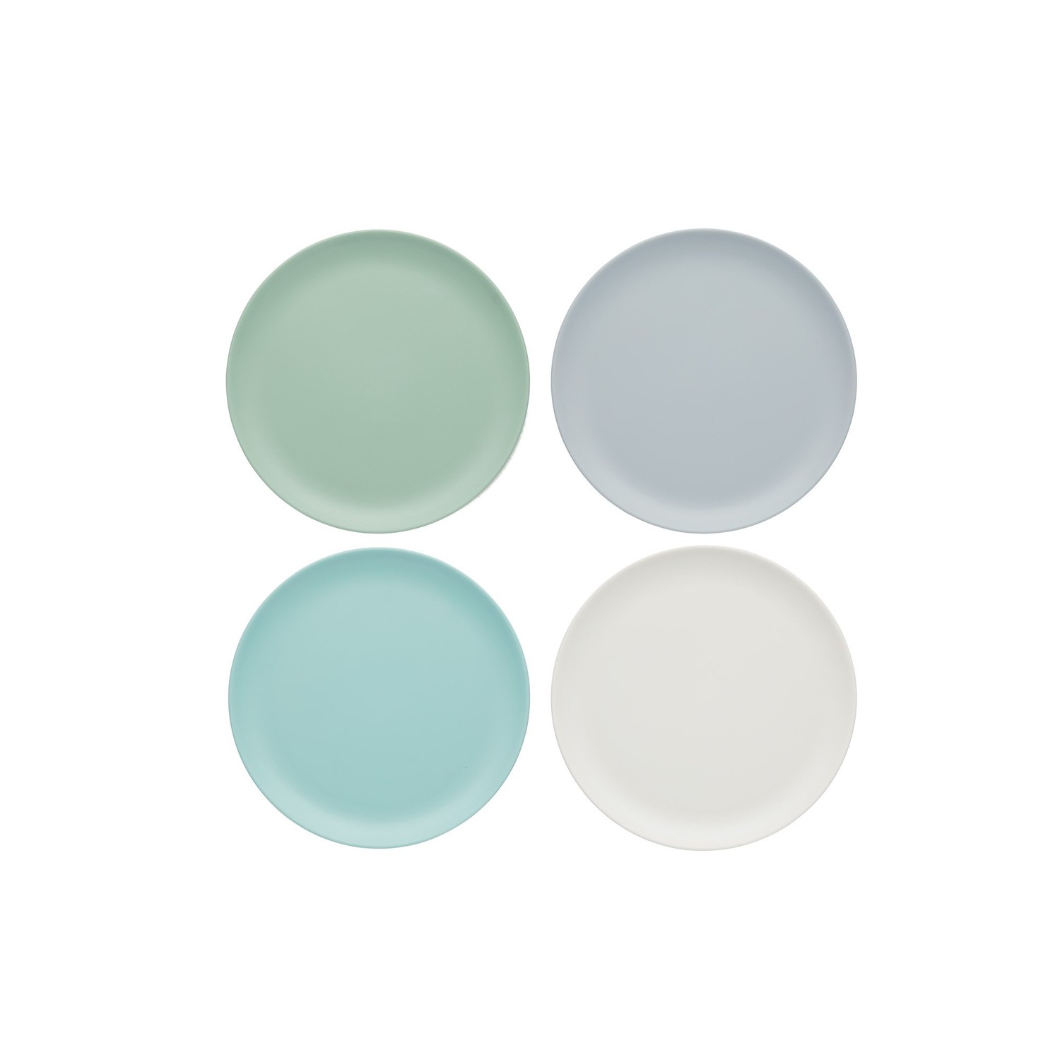 KitchenCraft Colourworks Melamine Plastic Side Plates, Classics Colours ...