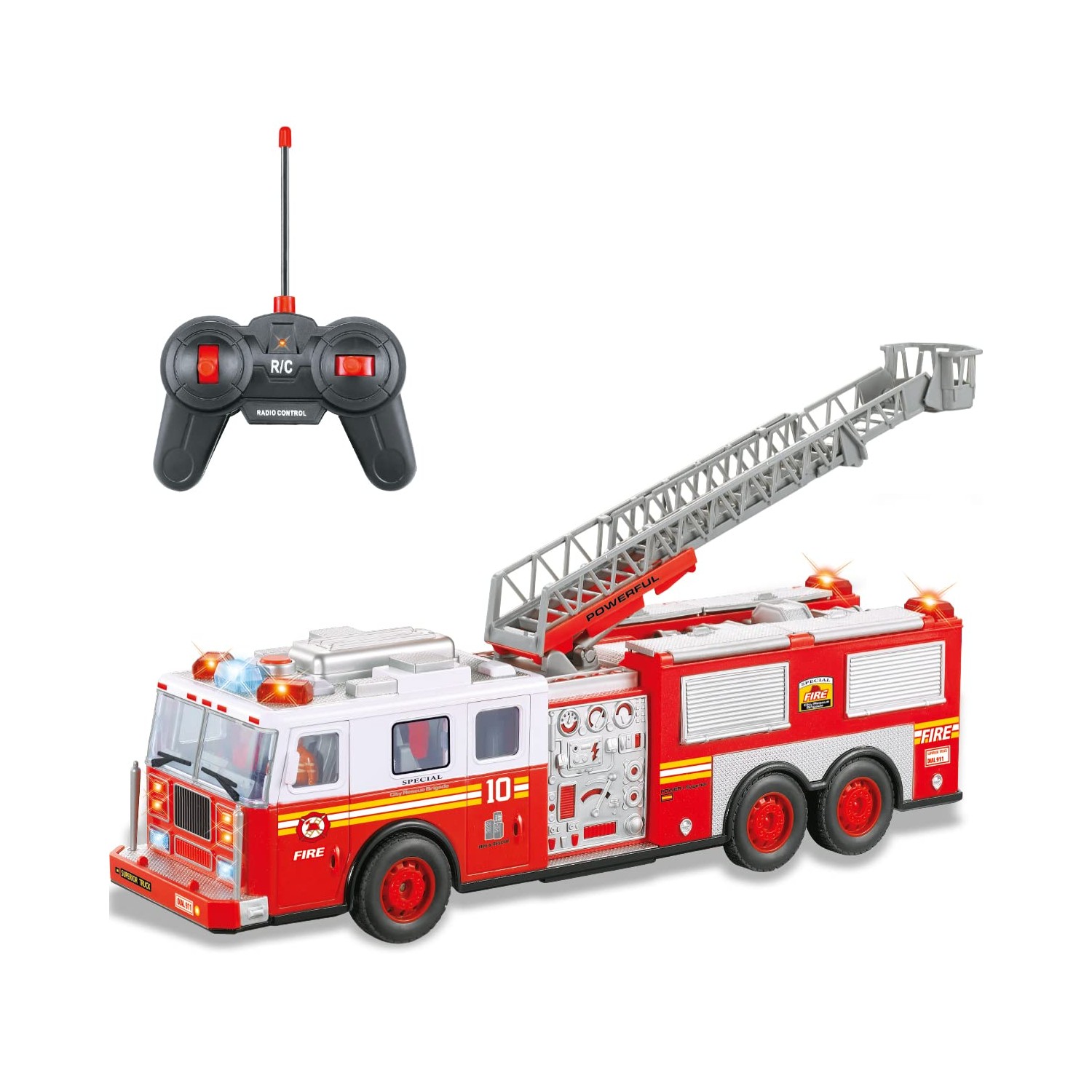 Liberty Imports Big Remote Control RC Fire Truck - Battery Powered 14 ...
