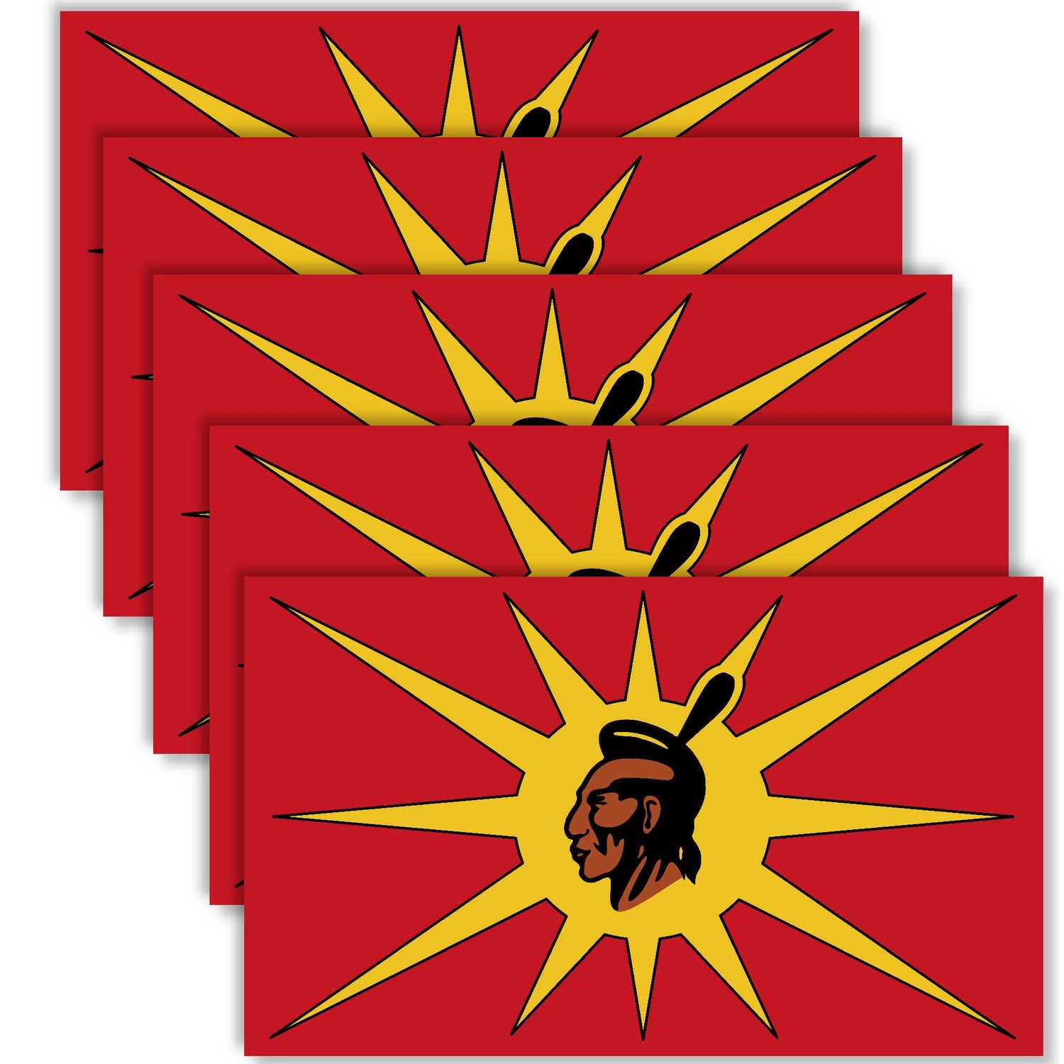 5 PCS Mohawk Warriors Flag Sticker,6x3.5 In Native Mohawks Society ...