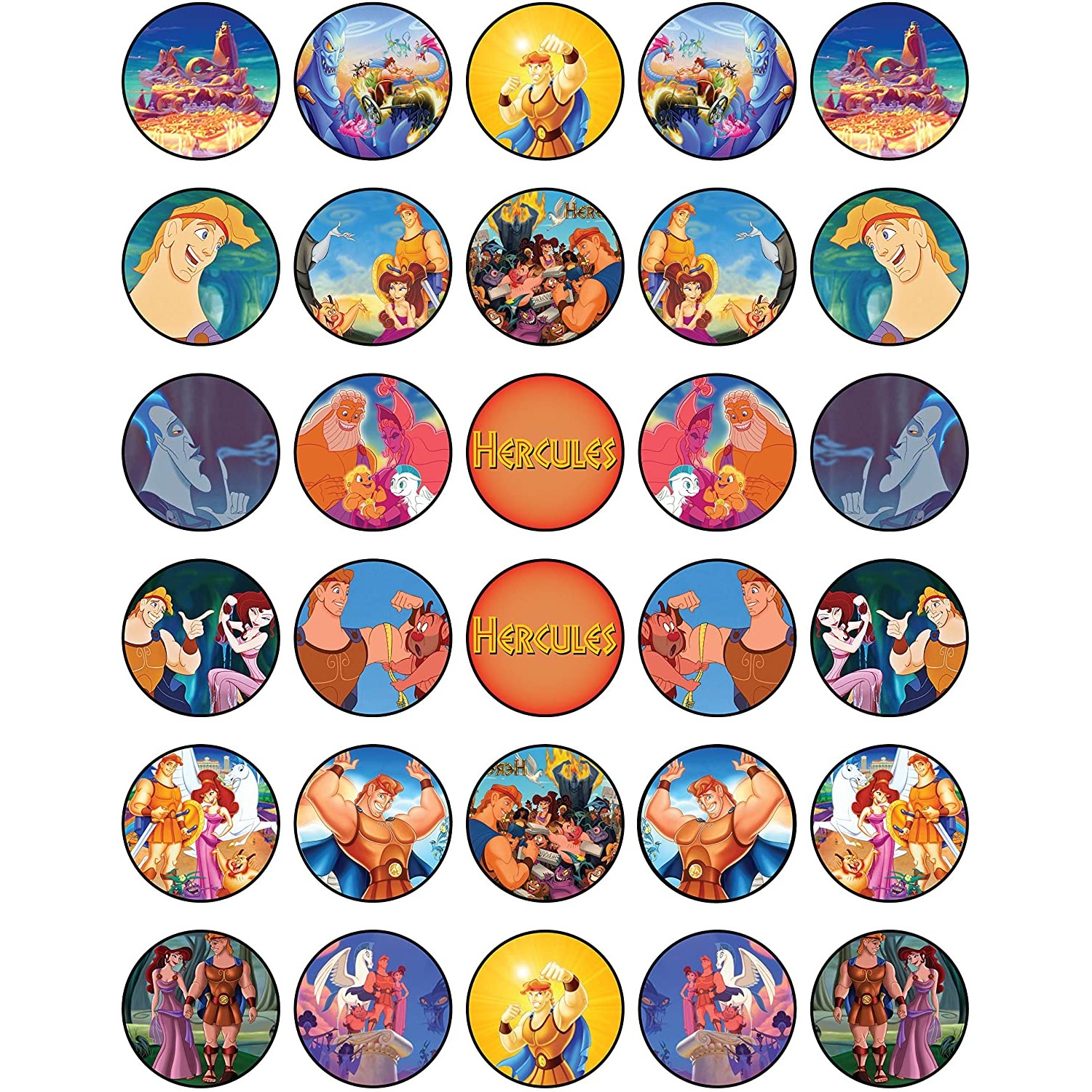 30 x Edible Cupcake Toppers – Hercules Party Collection of Edible Cake ...