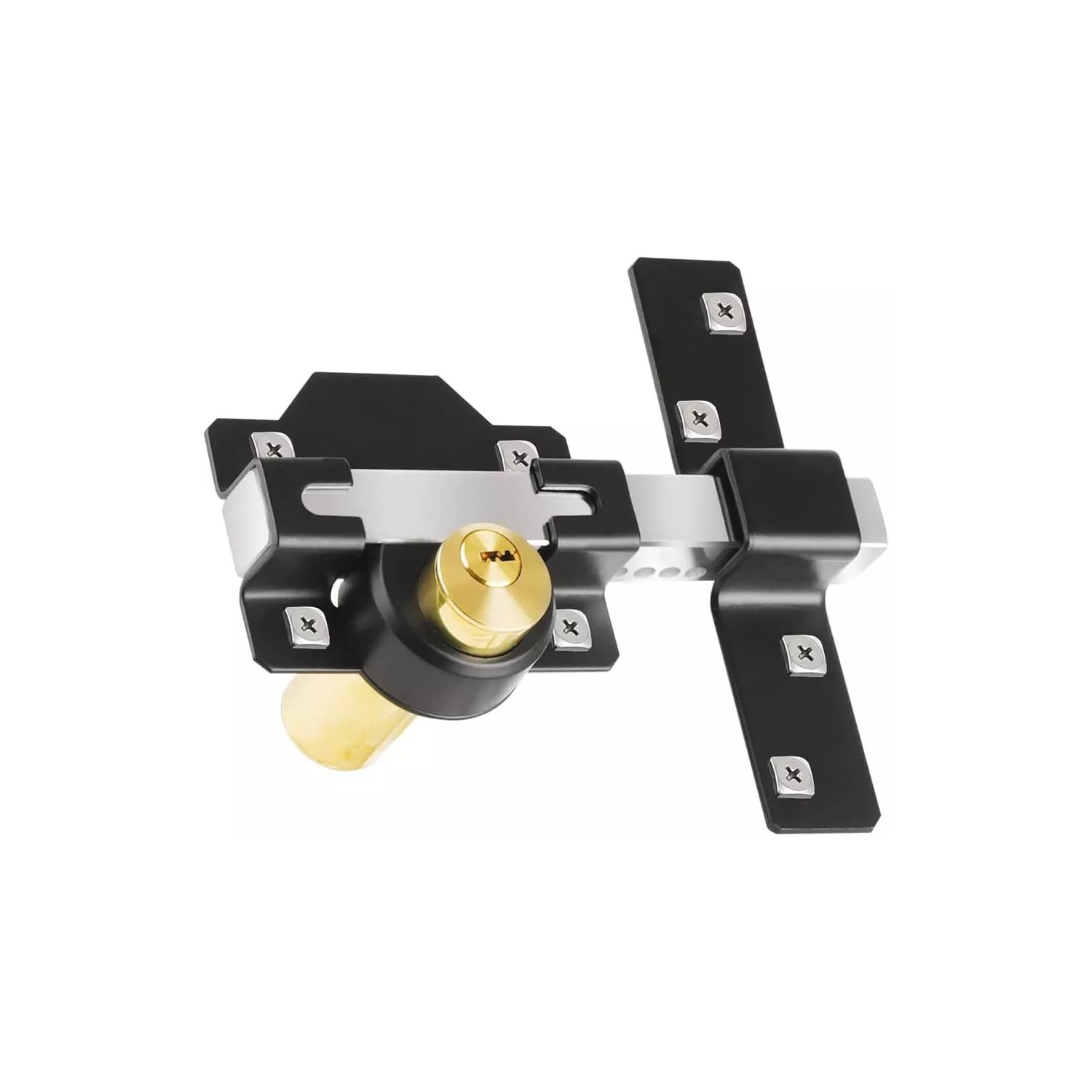 HeavenBird 2 Inch Black Rim Lock Double Locking Bolt With 5 Keys ...