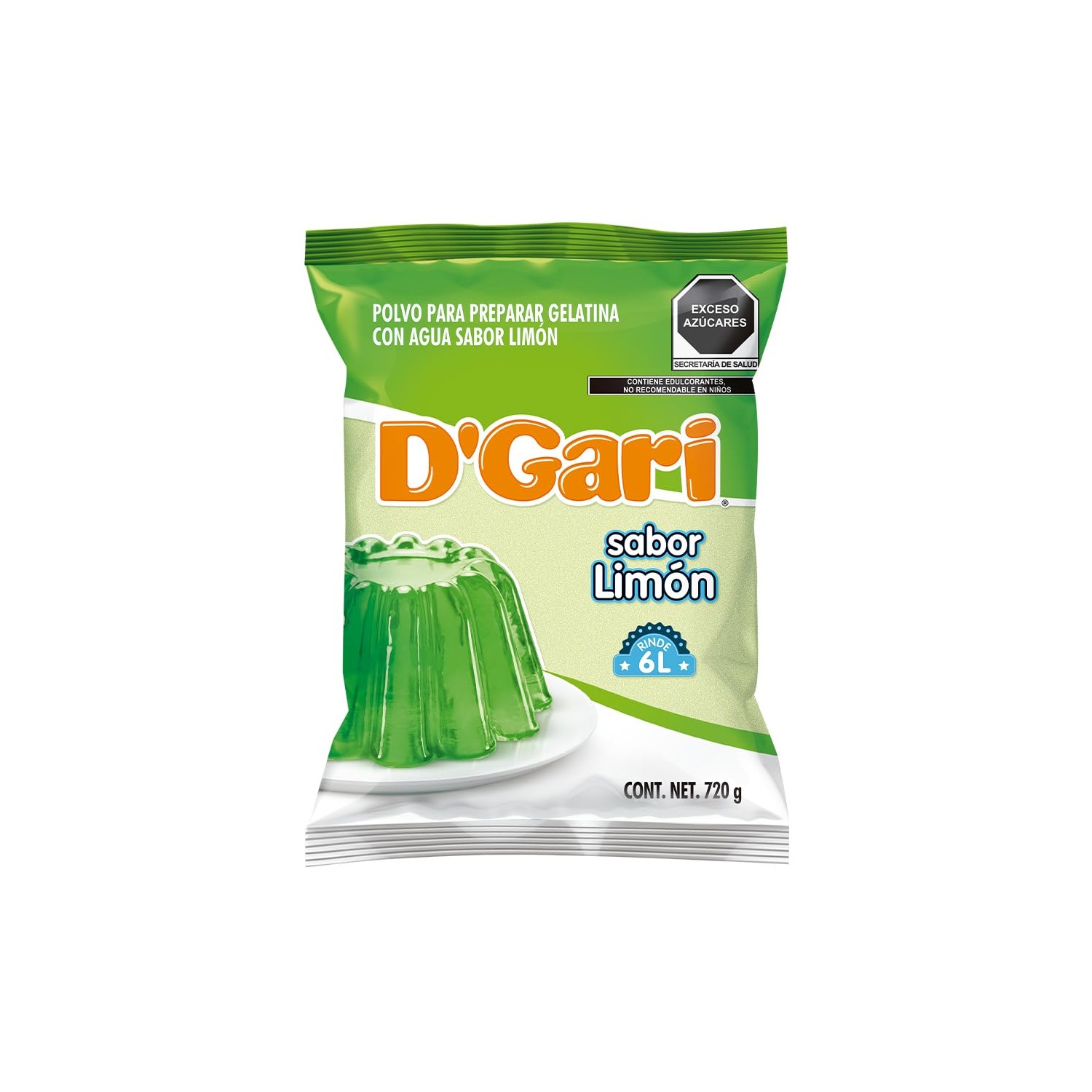 D'Gari Light Polvo para preparar gelatina con agua sabor limon 720 g ...