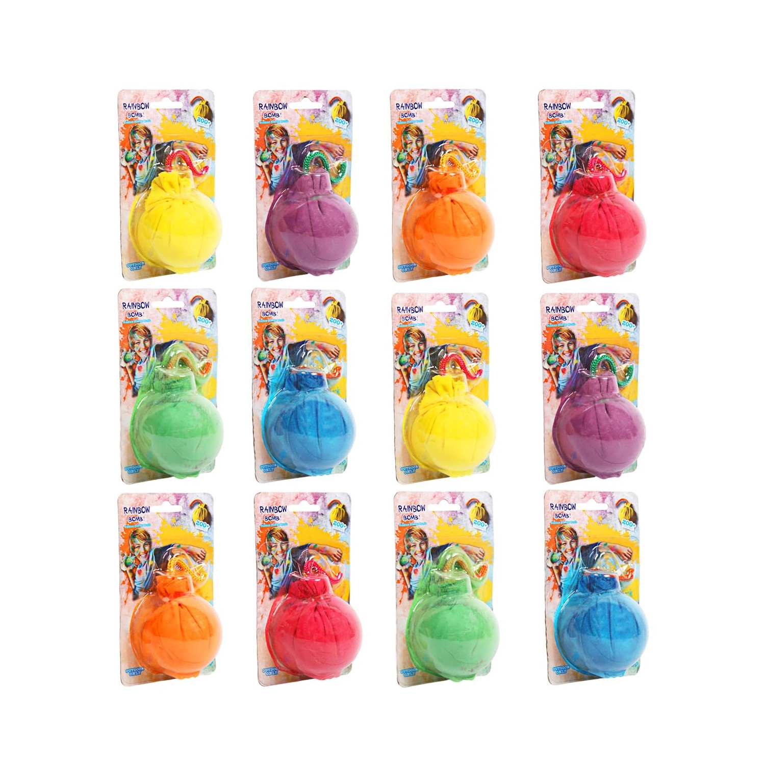 ARELUX Color Powder Balls-12 Packs Colors Chalk Powder for Color Run ...